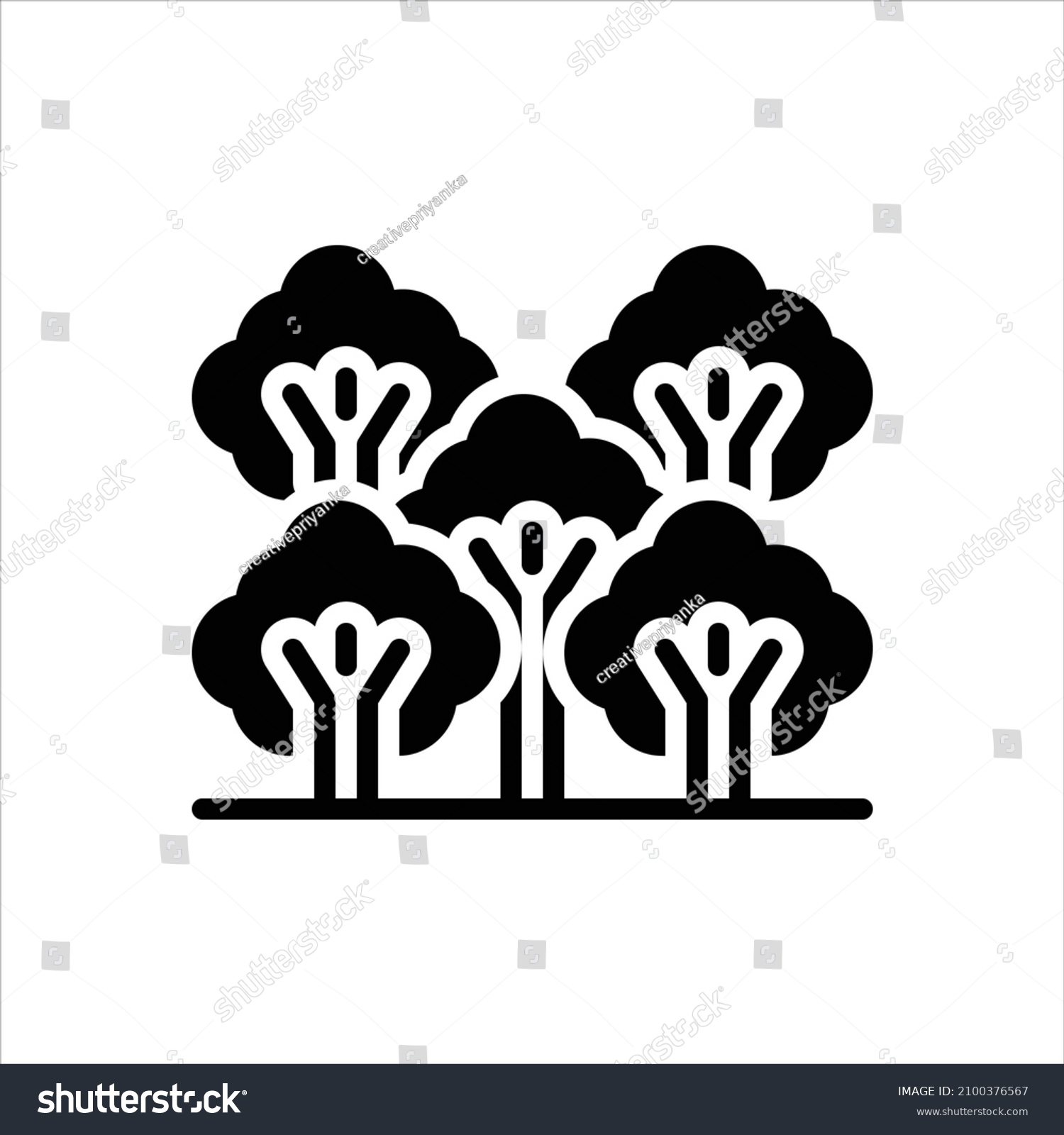 Vector Black Icon Grove Stock Vector (Royalty Free) 2100376567 ...
