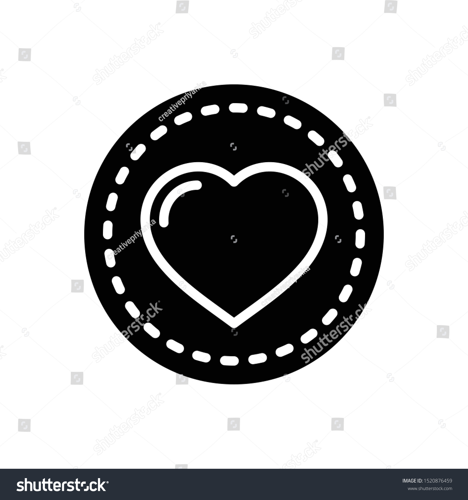 Vector Black Icon Heart Stock Vector (Royalty Free) 1520876459 ...