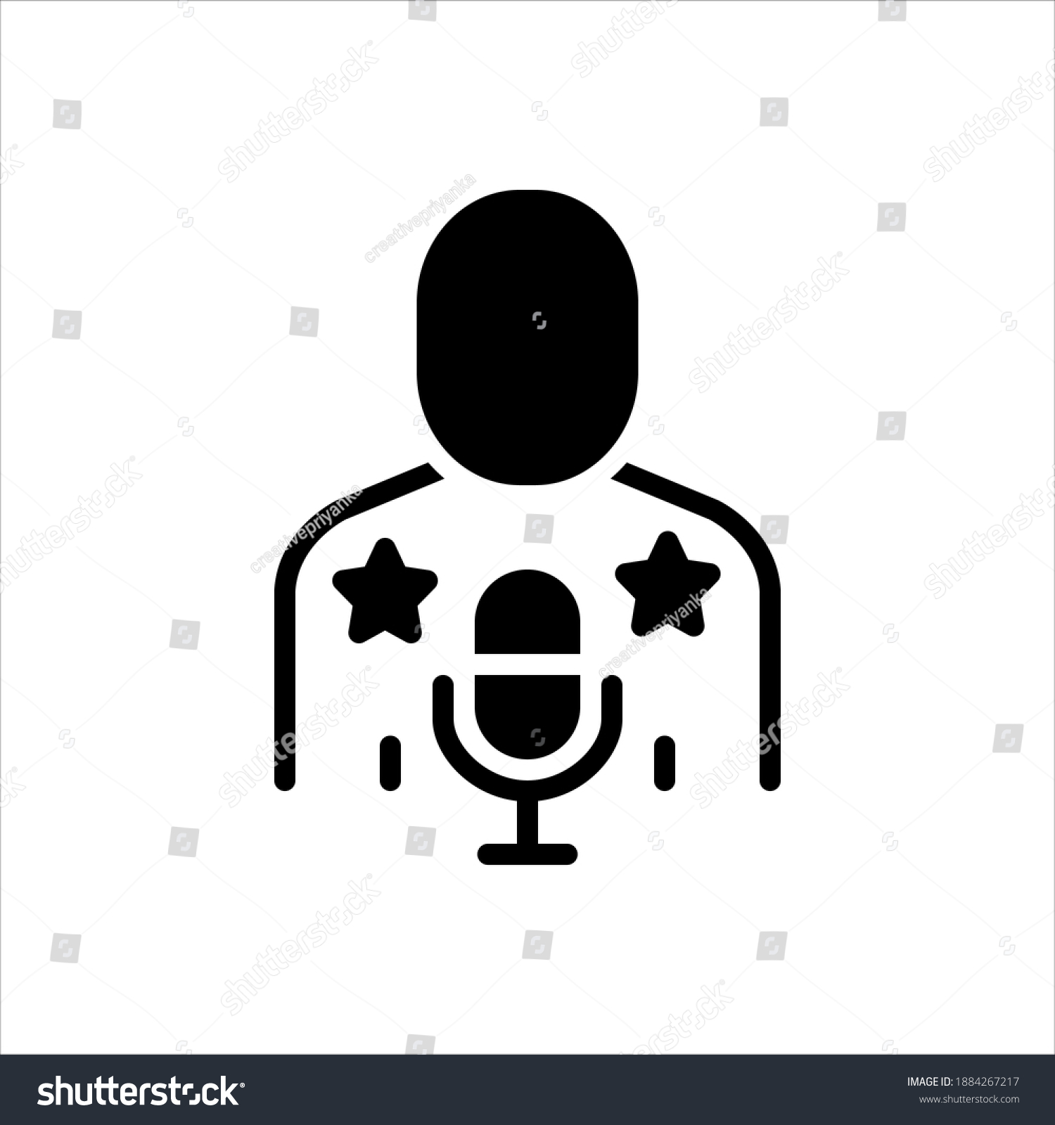 Vector Black Icon Idol Stock Vector (Royalty Free) 1884267217