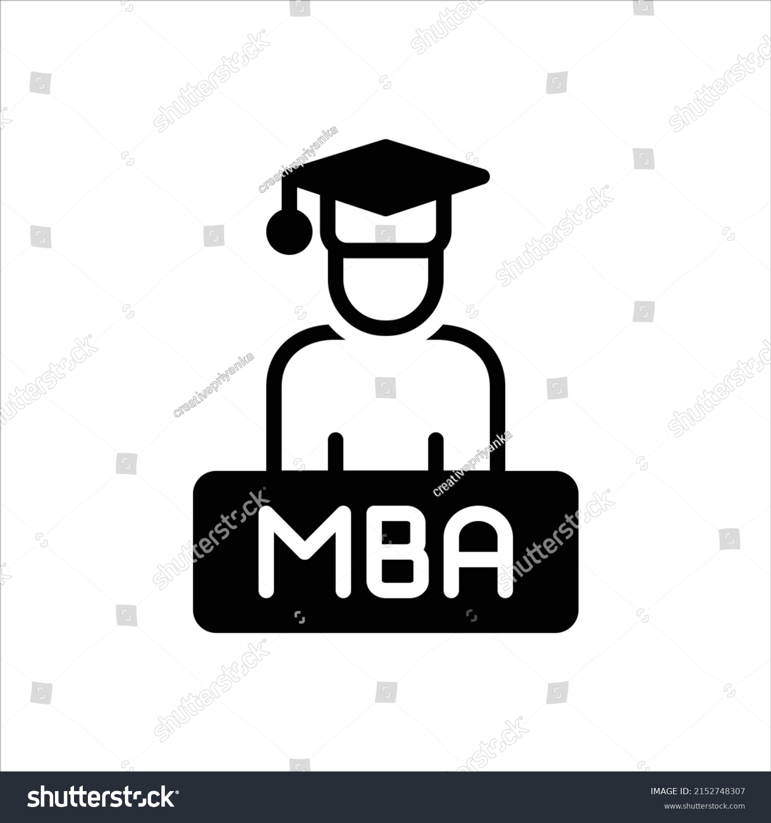 Vector Black Icon Mba Stock Vector (Royalty Free) 2152748307 | Shutterstock