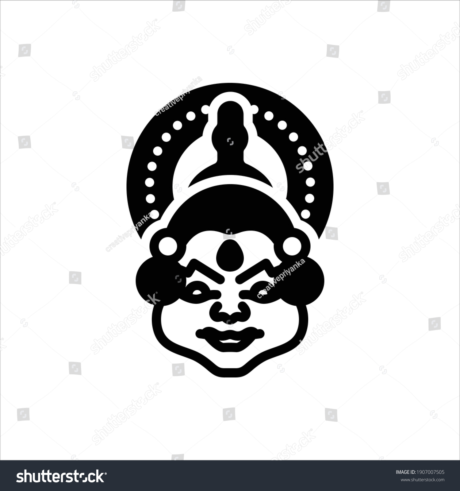 Vector Black Icon Onam Stock Vector (Royalty Free) 1907007505