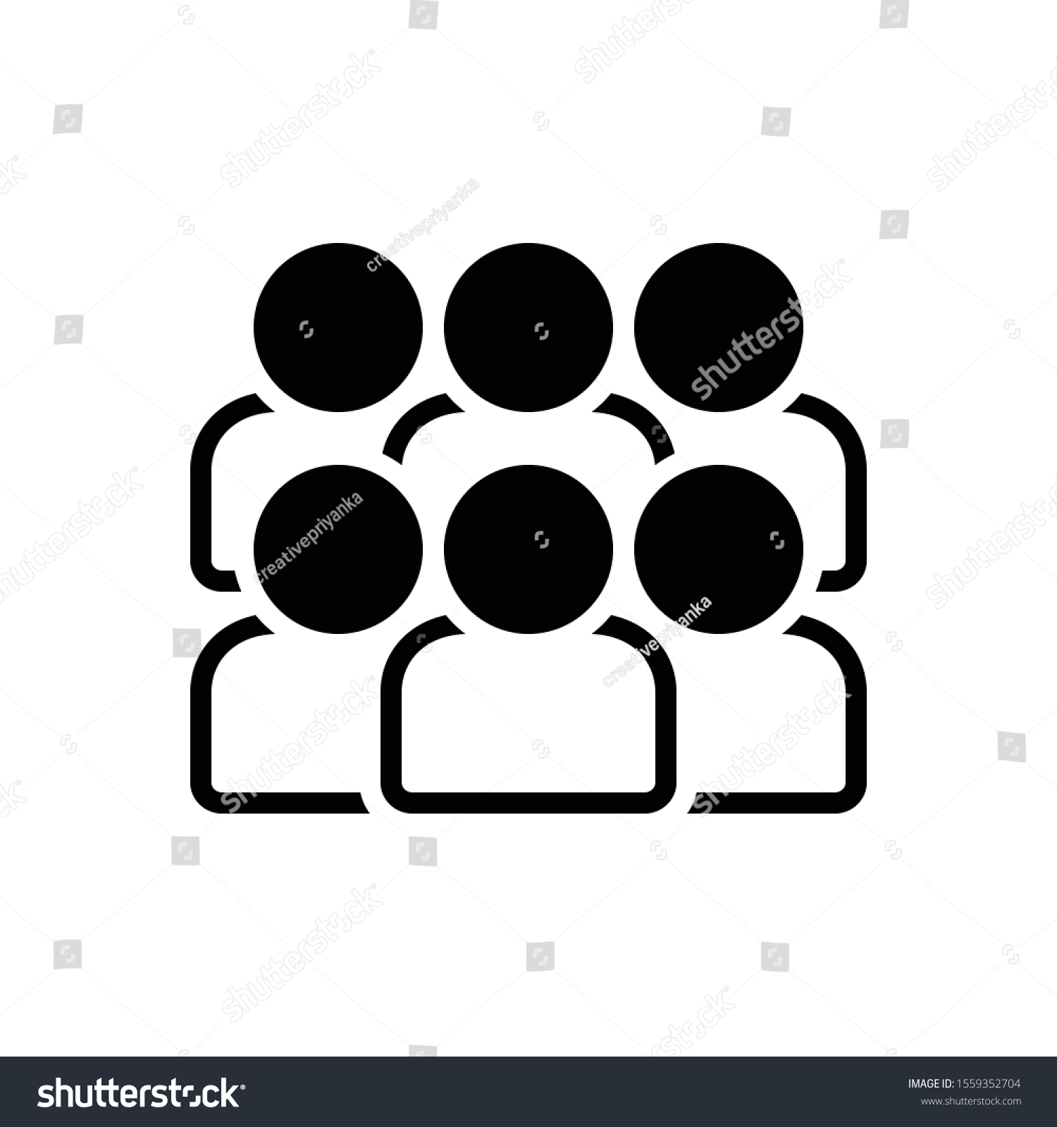 Vector Black Icon People Stock Vector (Royalty Free) 1559352704 ...