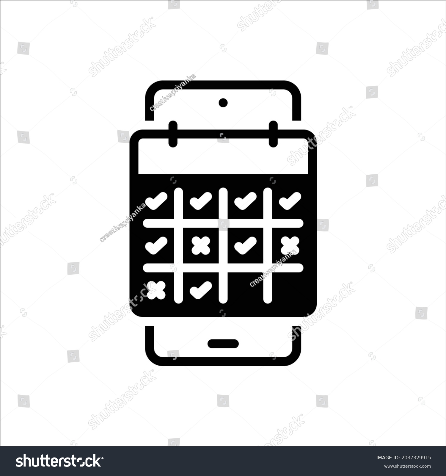 Vector Black Icon Planned Stock Vector (Royalty Free) 2037329915 ...