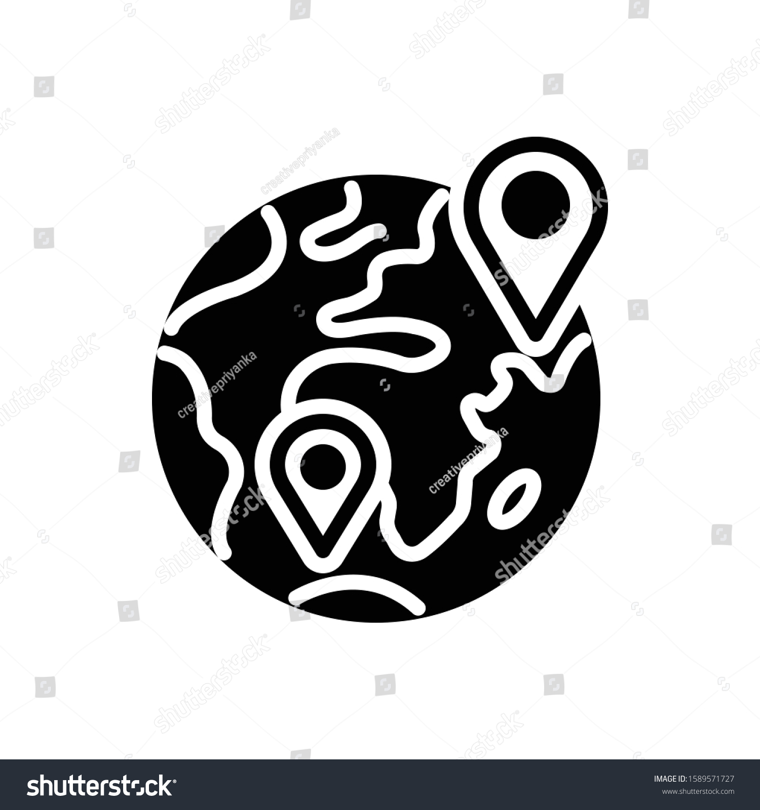 Vector Black Icon Regional Stock Vector (Royalty Free) 1589571727