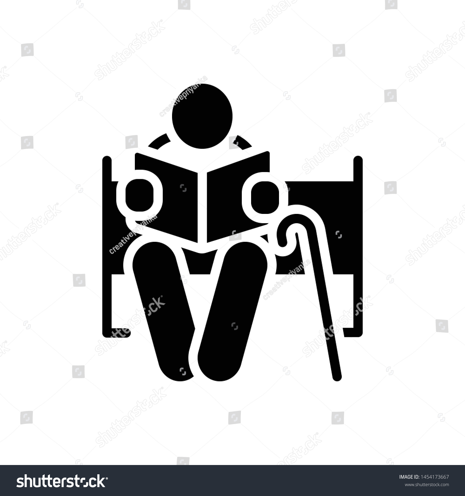 Vector Black Icon Retirement Stock Vector (Royalty Free) 1454173667 ...