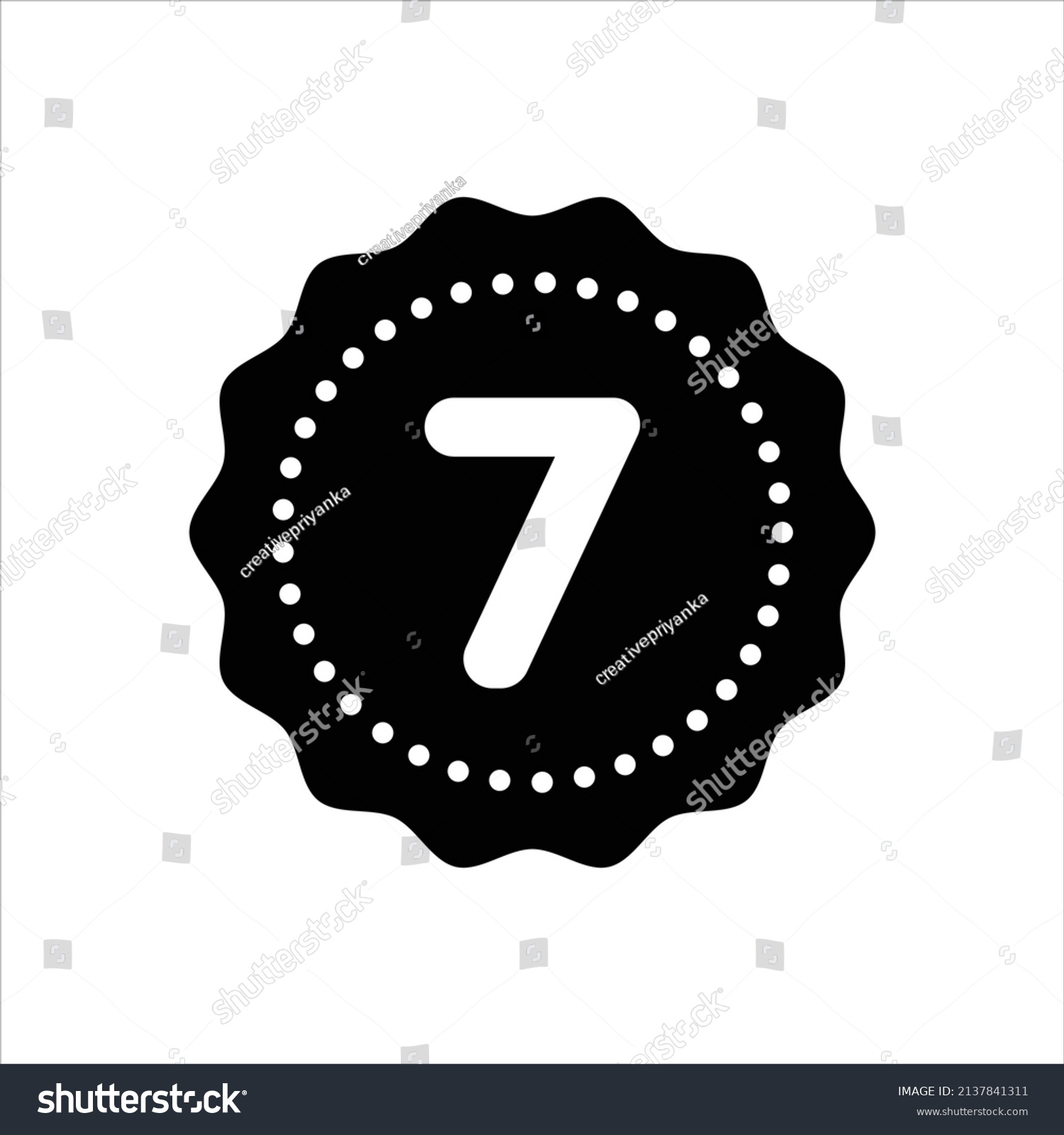 Vector Black Icon Seventh Stock Vector (Royalty Free) 2137841311 ...