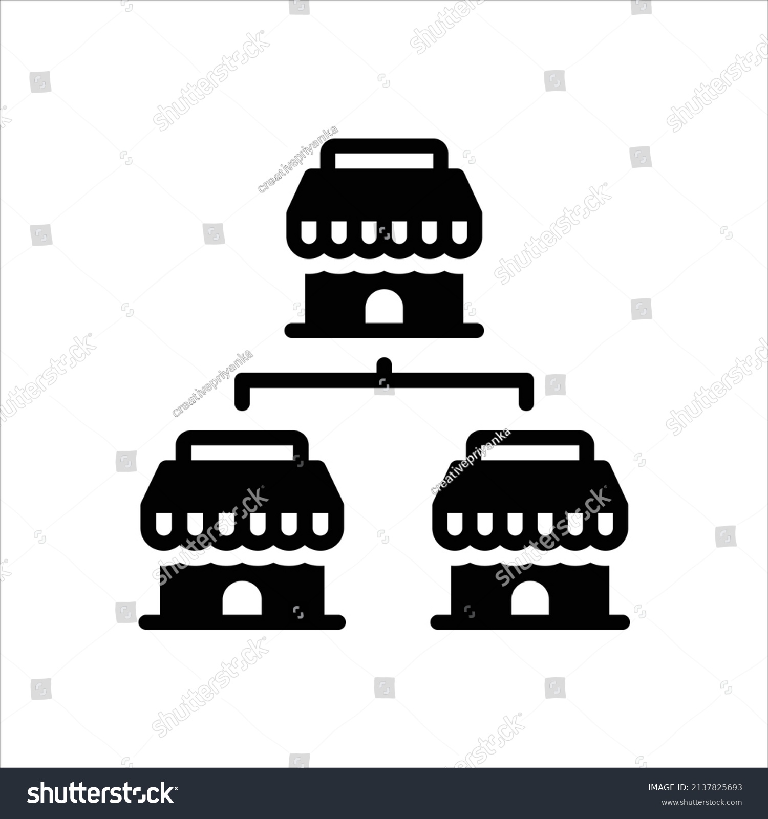 Vector Black Icon Subsidiaries Stock Vector (Royalty Free) 2137825693 ...