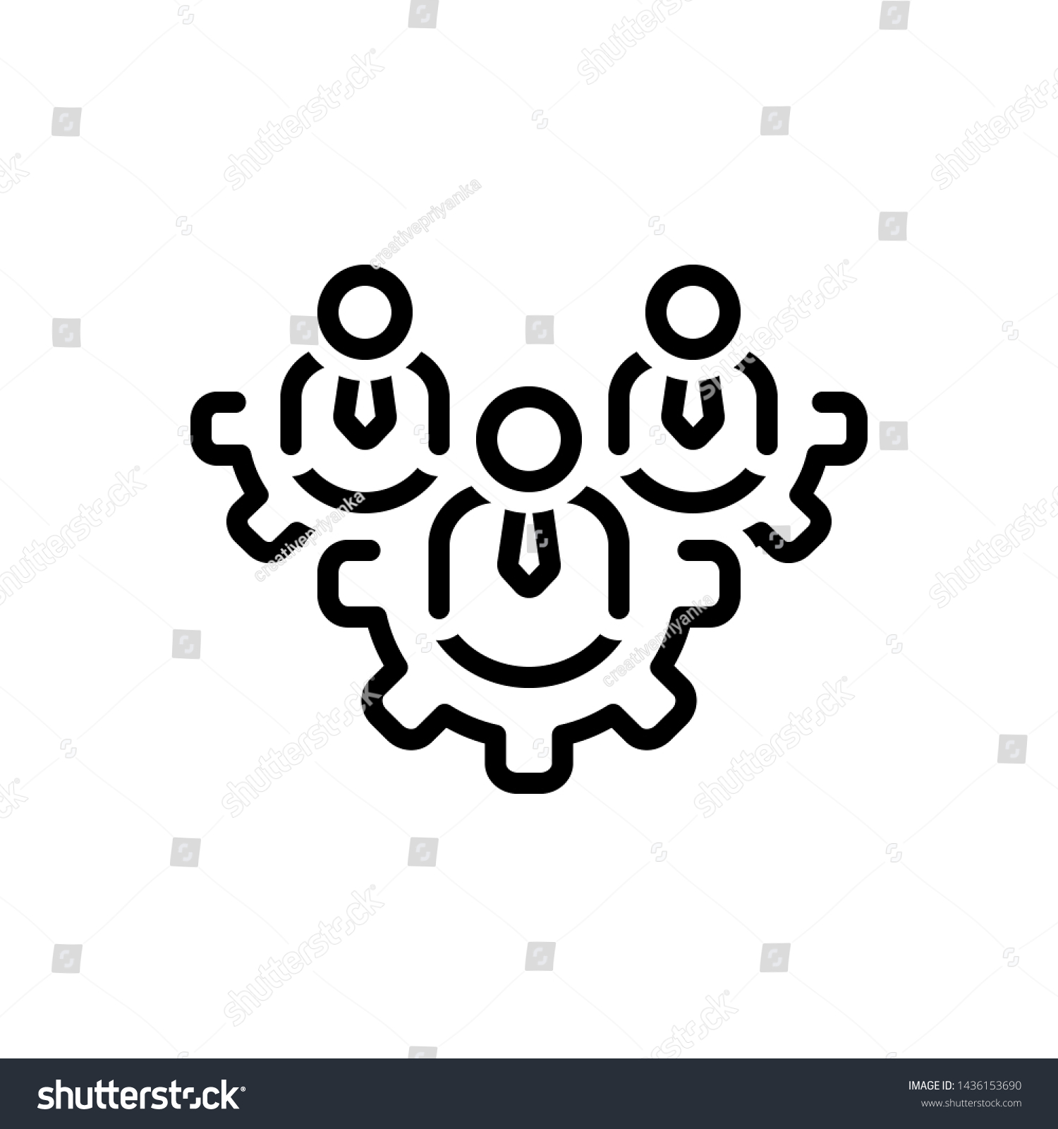 Vector Black Icon Team Work Stock Vector (Royalty Free) 1436153690 ...