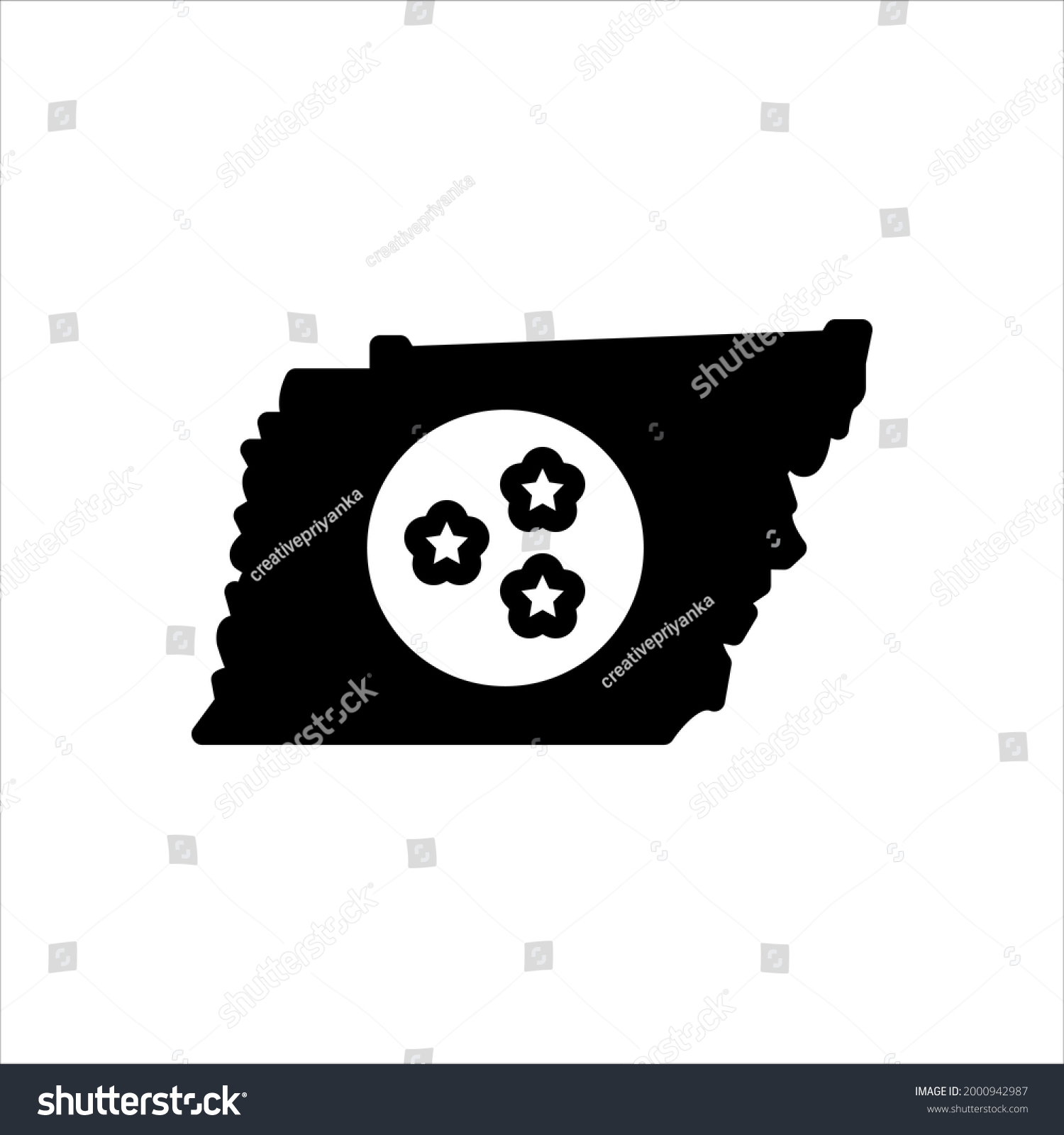 Vector Black Icon Tennessee Stock Vector (Royalty Free) 2000942987 ...