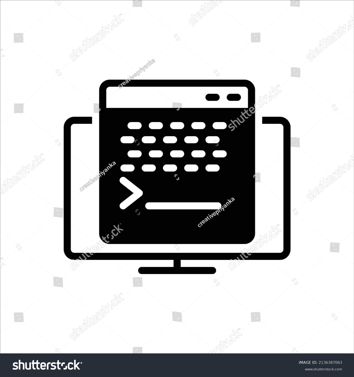 Vector Black Icon Terminal Stock Vector (Royalty Free) 2136387063 ...