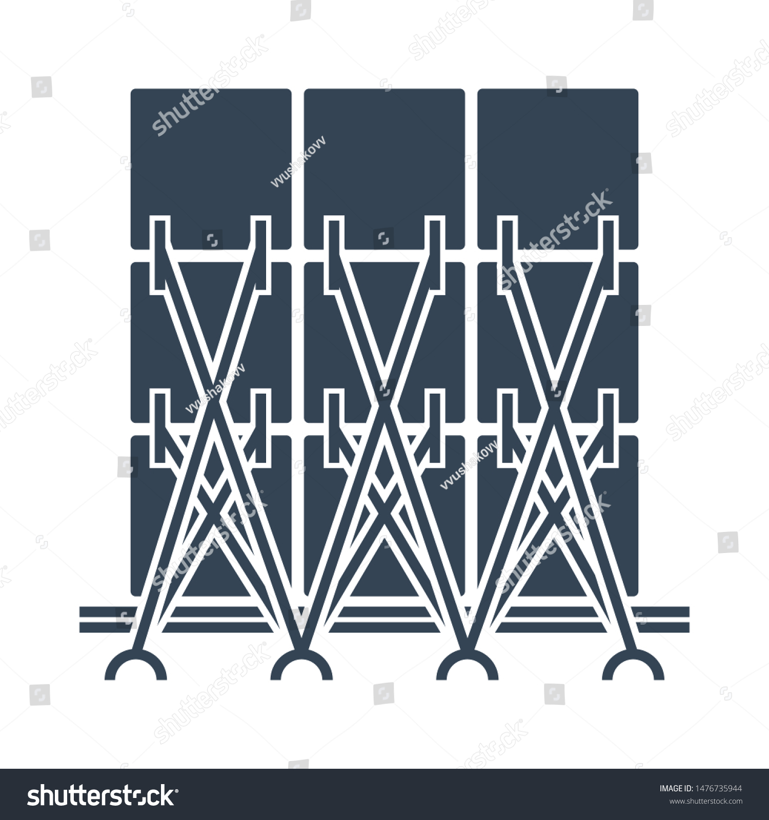 Vector Black Icon Load Securing Cargo Stock Vector (Royalty Free ...