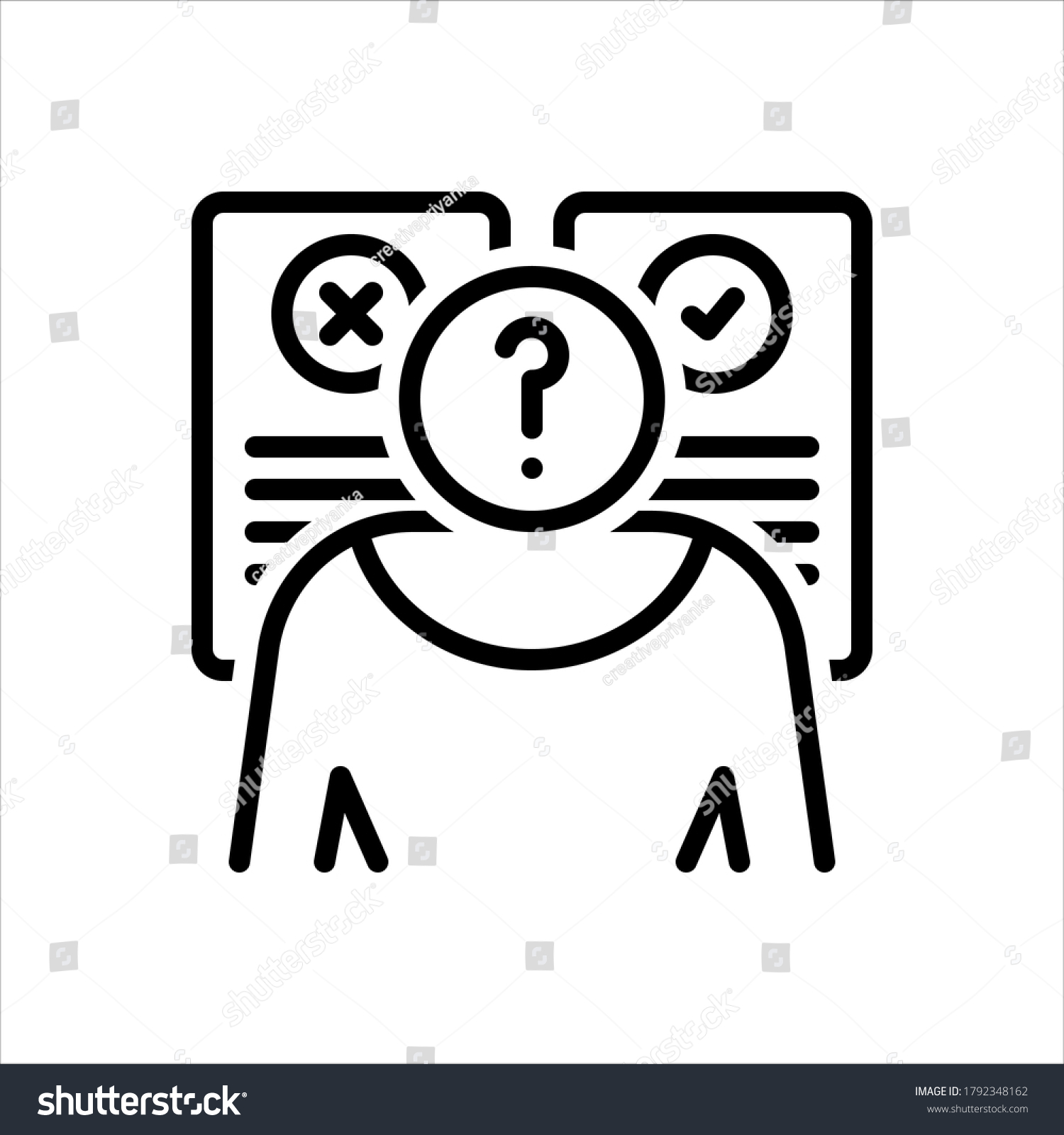 Vector Black Line Icon Hypothesis Stock Vector (Royalty Free) 1792348162