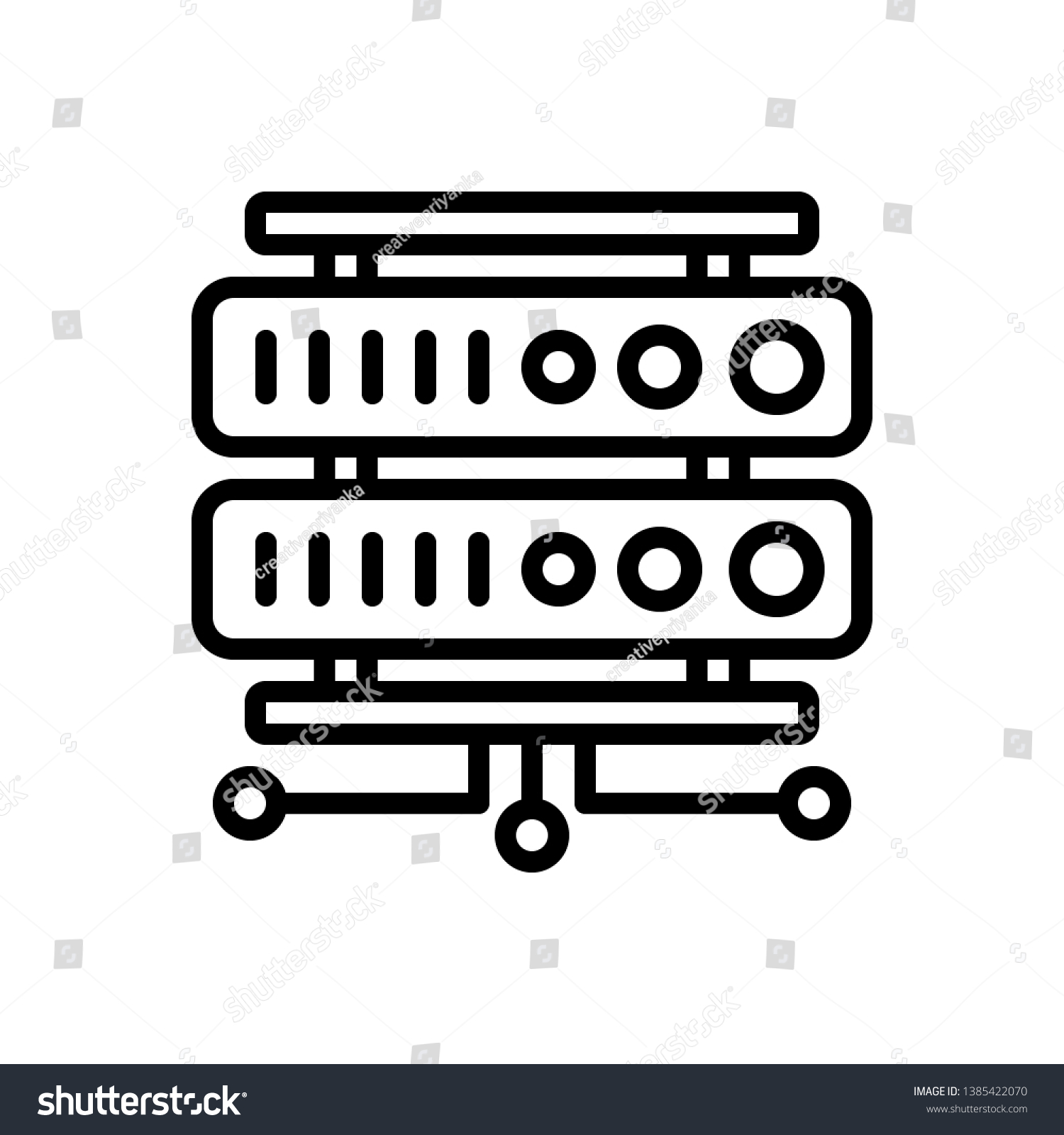 Vector Black Line Icon Rack Mount Stock Vector (Royalty Free ...