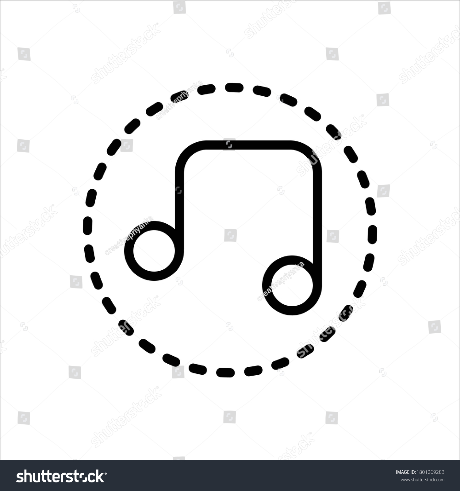 Vector Black Line Note Tone Icon Stock Vector (Royalty Free) 1801269283 ...