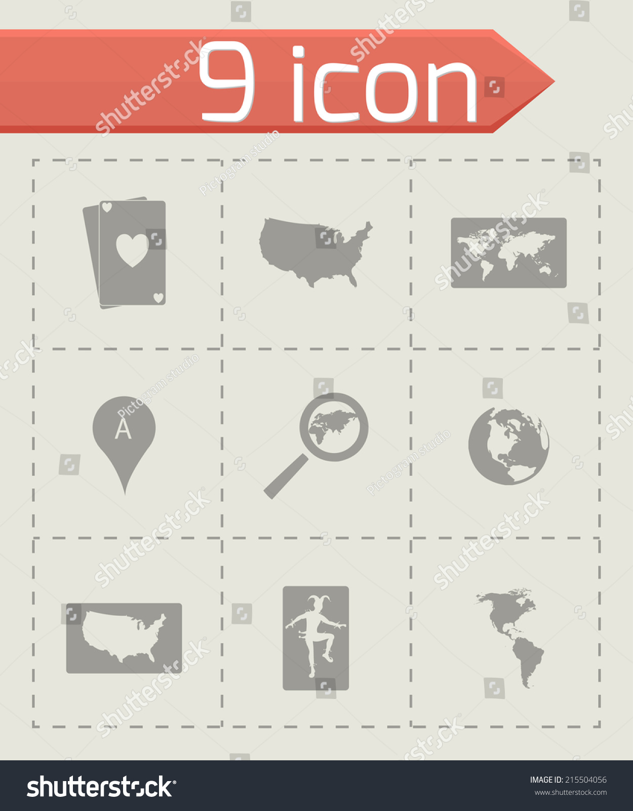 Vector Black Map Icons Set On Stock Vector (Royalty Free) 215504056 ...