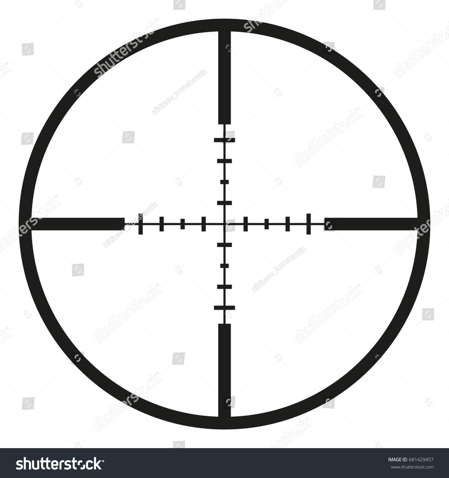 Vector Black Optical Sight Aim Icon Stock Vector (Royalty Free) 681429457