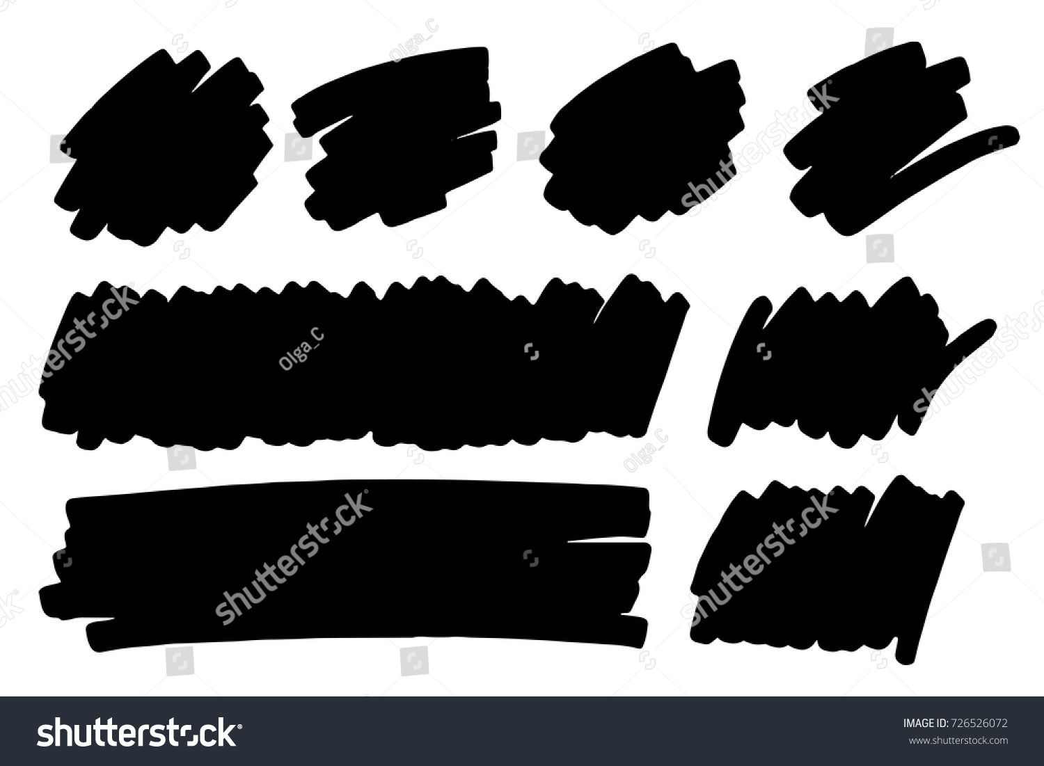 Vector Black Paint Ink Brush Stroke Stock Vector (Royalty Free) 726526072
