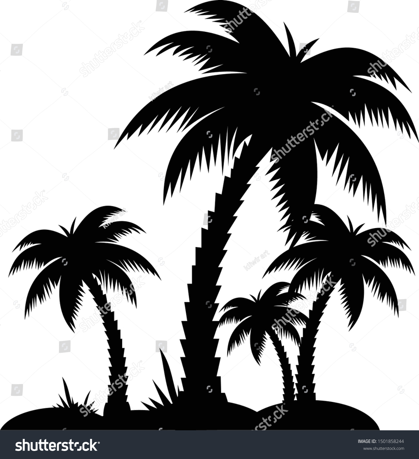 Vector Black Palm Icon On White Stock Vector (Royalty Free) 1501858244 ...
