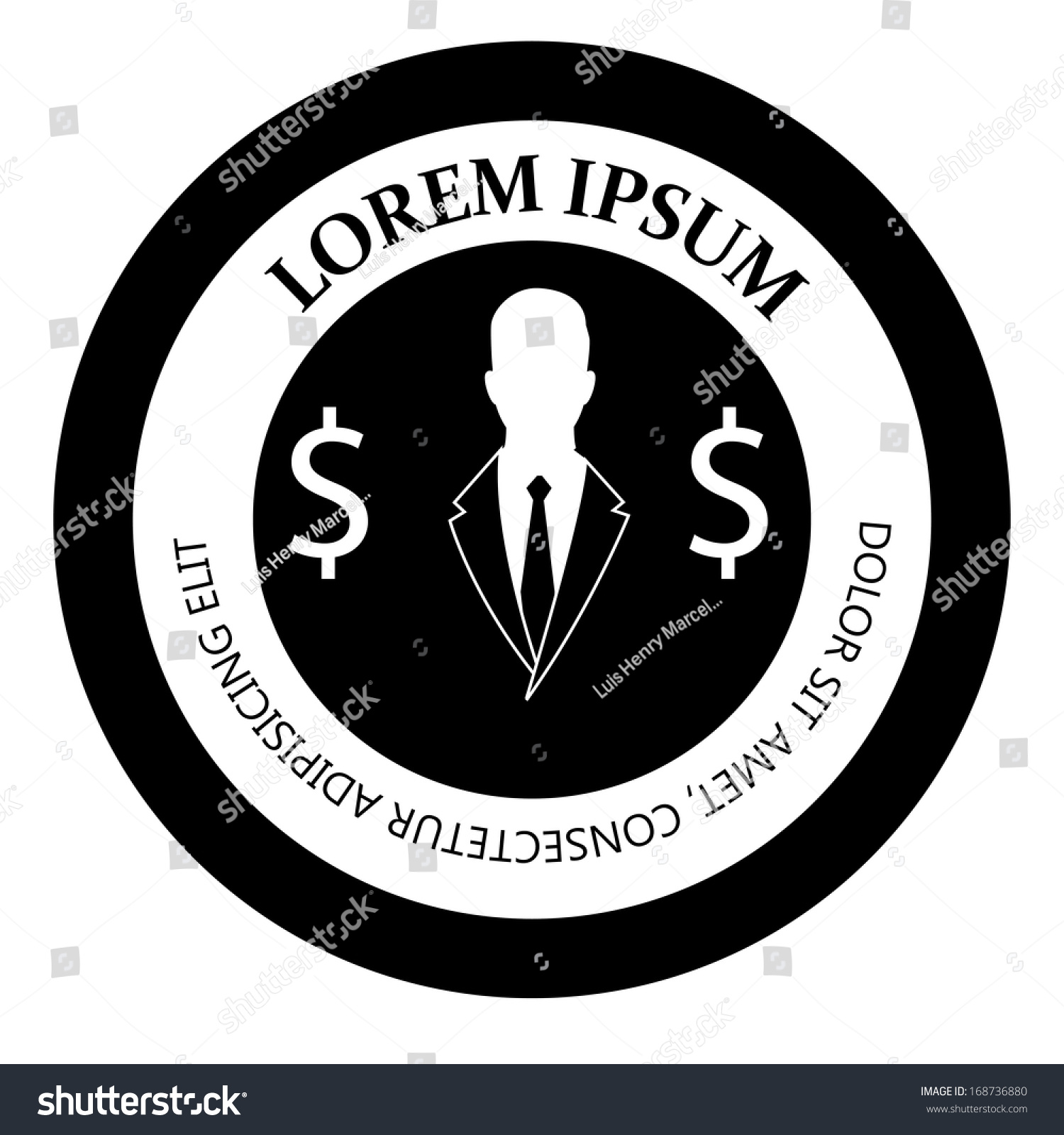 Vector Black Template Coin Label Isolated Stock Vector (Royalty Free ...