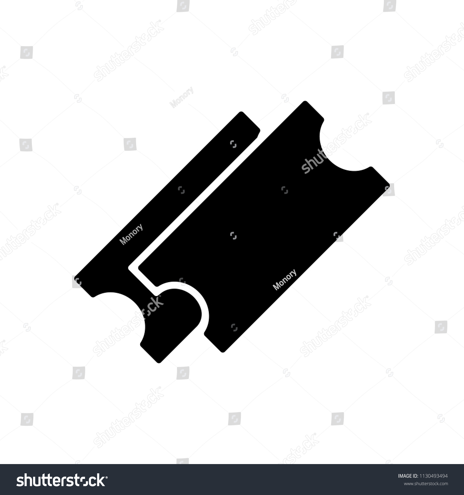 Vector Black Ticket Isolated On White Stock Vector (Royalty Free ...