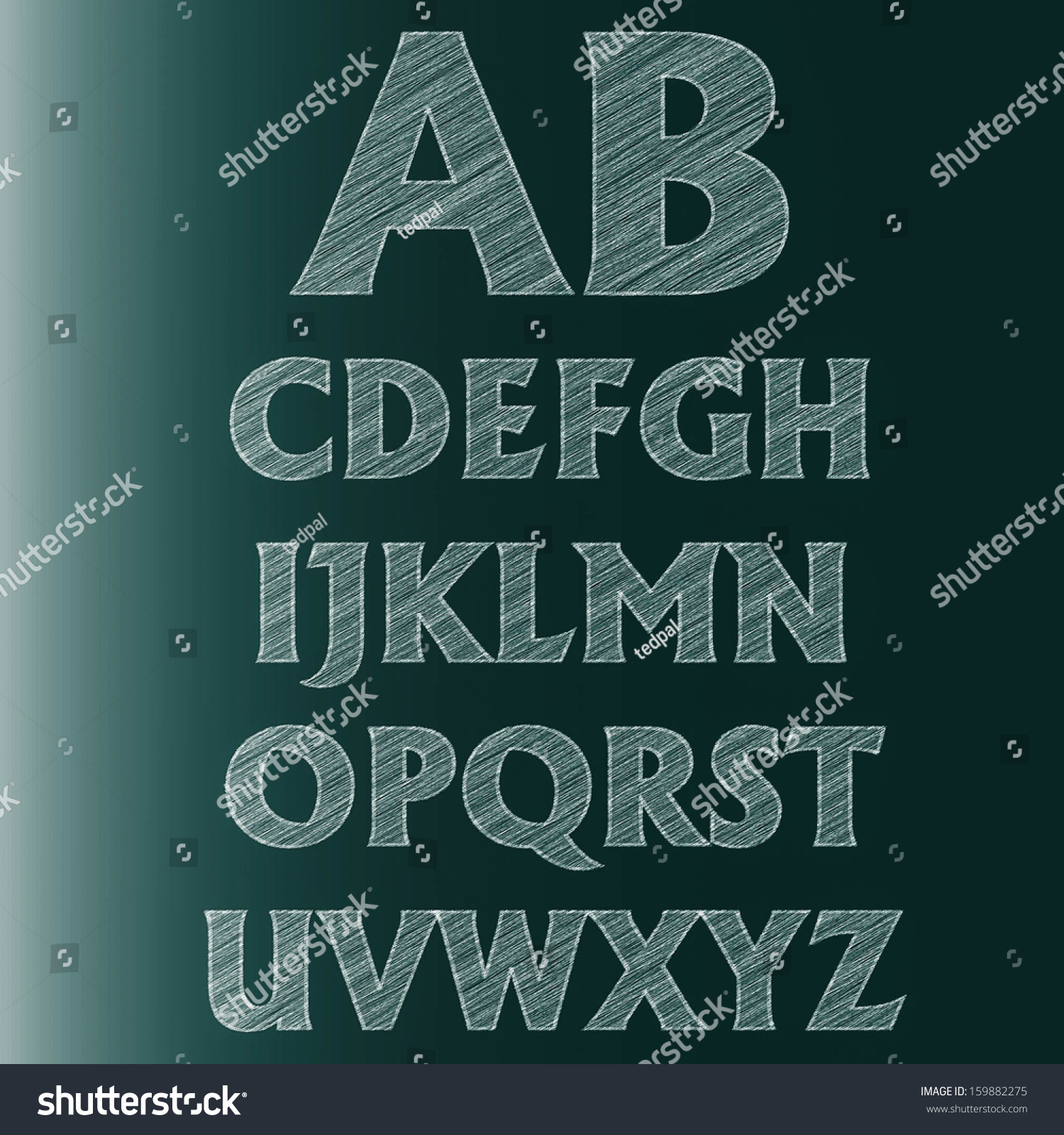 Vector Blackboard Font 26 Alphabet Stock Vector (Royalty Free) 159882275