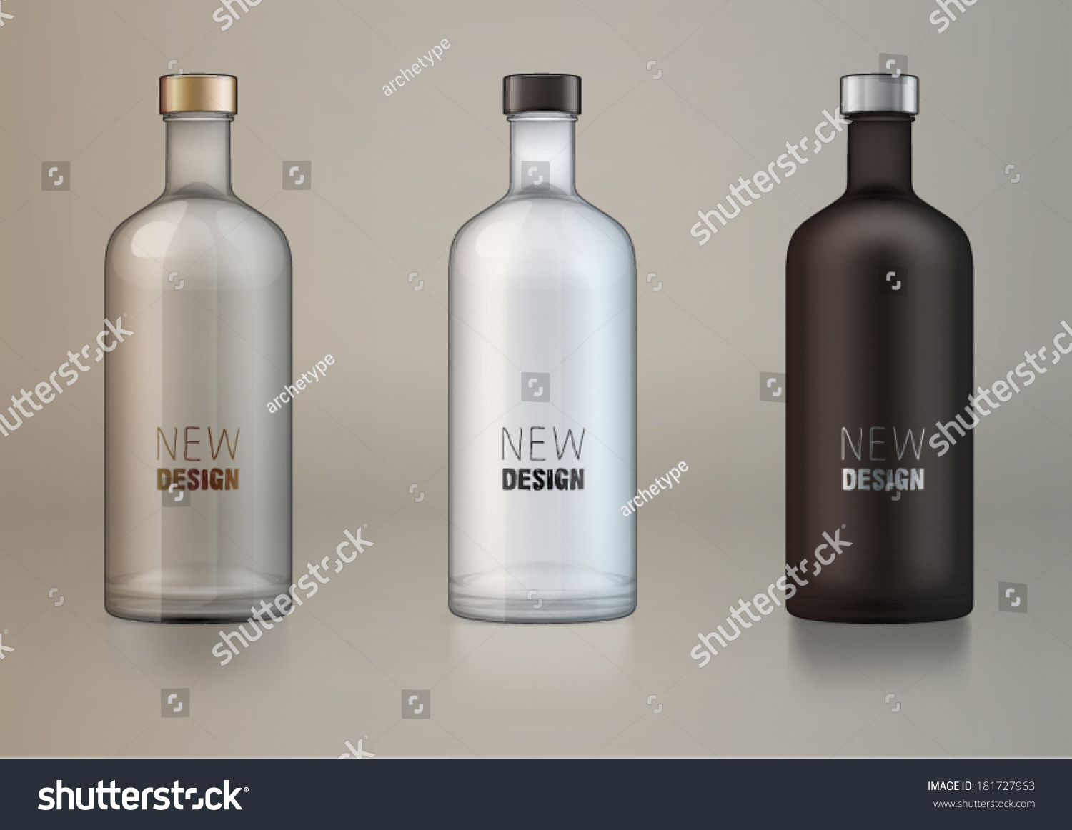 Vector Blank Alcohol Bottles New Design Stock Vector (Royalty Free ...