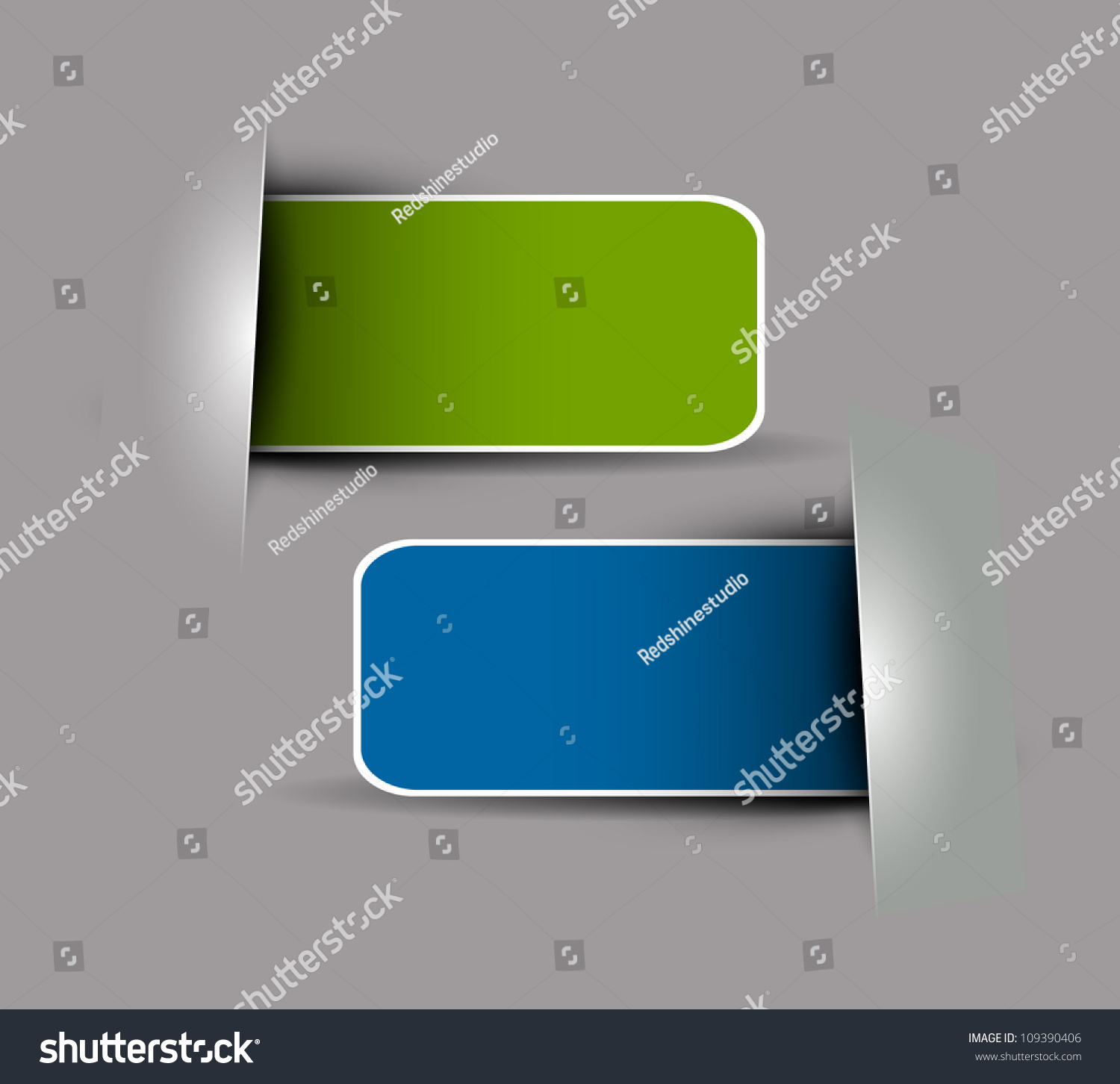 Vector Blank Attached Ribbon Labels Design: vector de stock (libre de ...