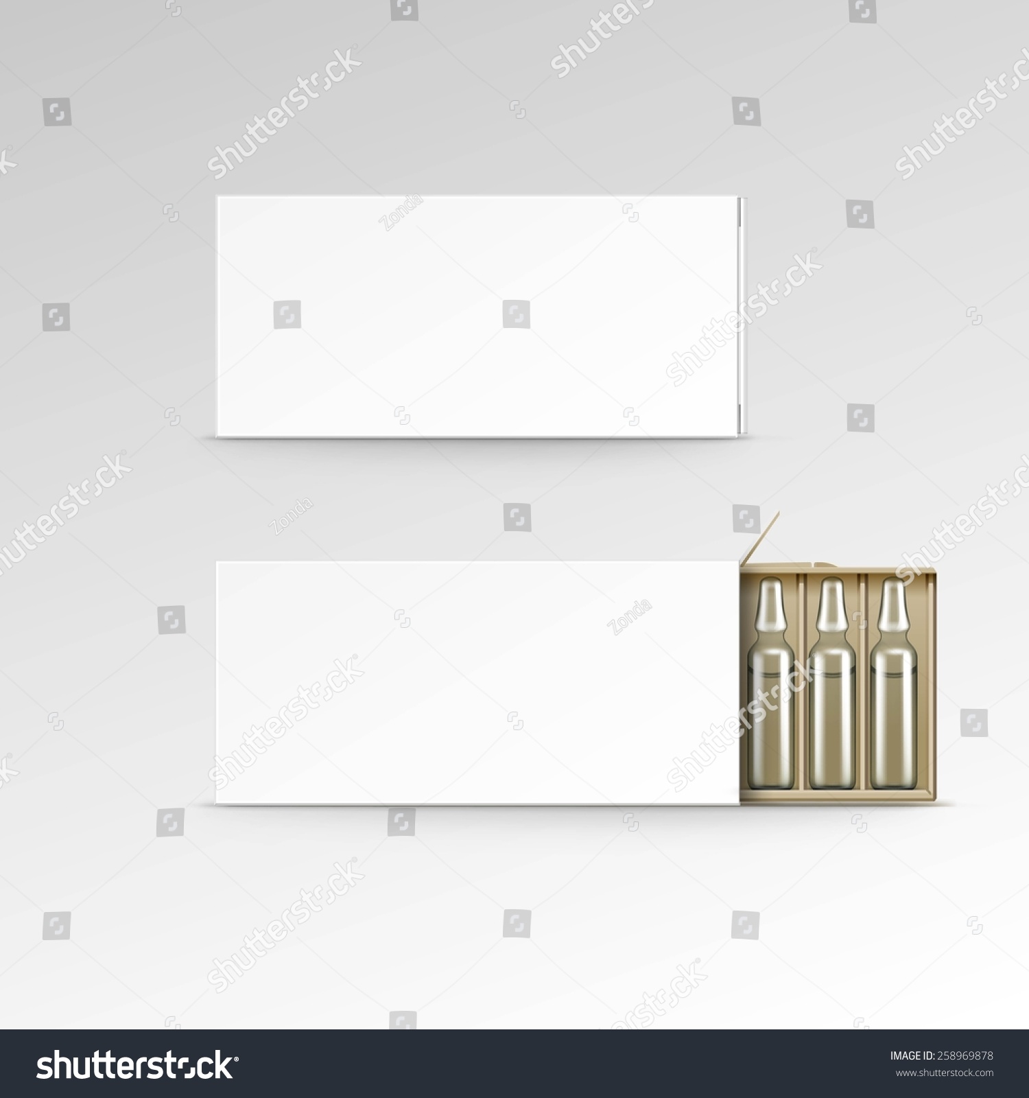 Vector Blank Packaging Box Ampules Isolated Stock Vector (Royalty Free ...