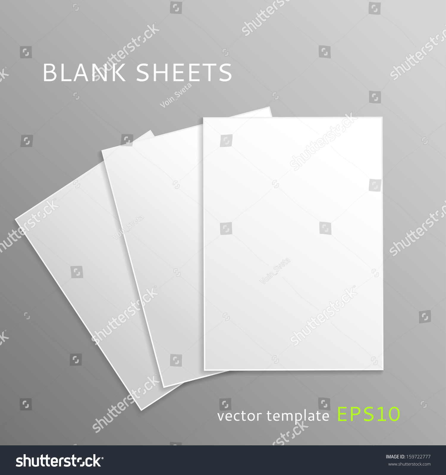 Vector Blank Paper Sheets Isolated On Stock Vector (Royalty Free) 159722777