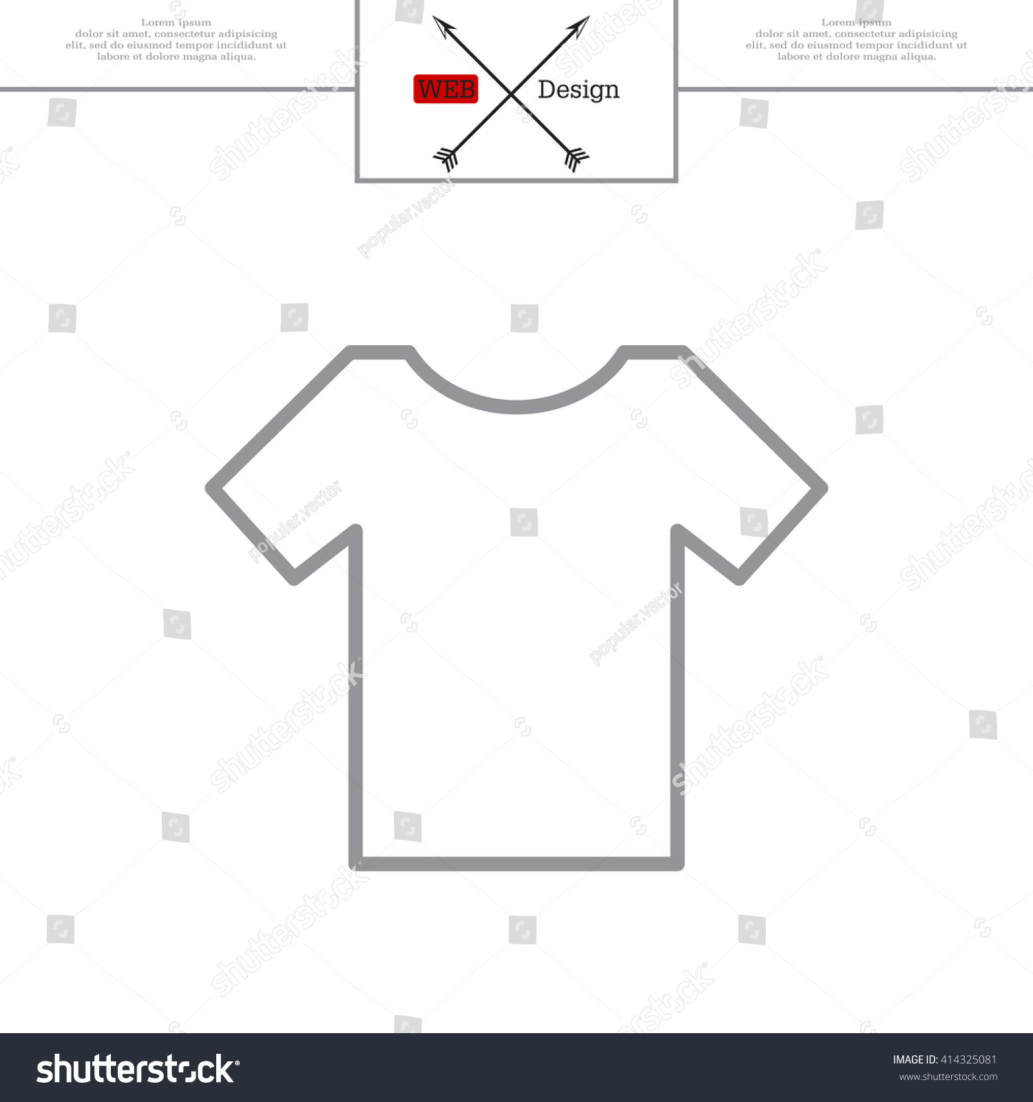 Vector Blank Tshirt Icon Symbol Stock Vector (Royalty Free) 414325081 ...