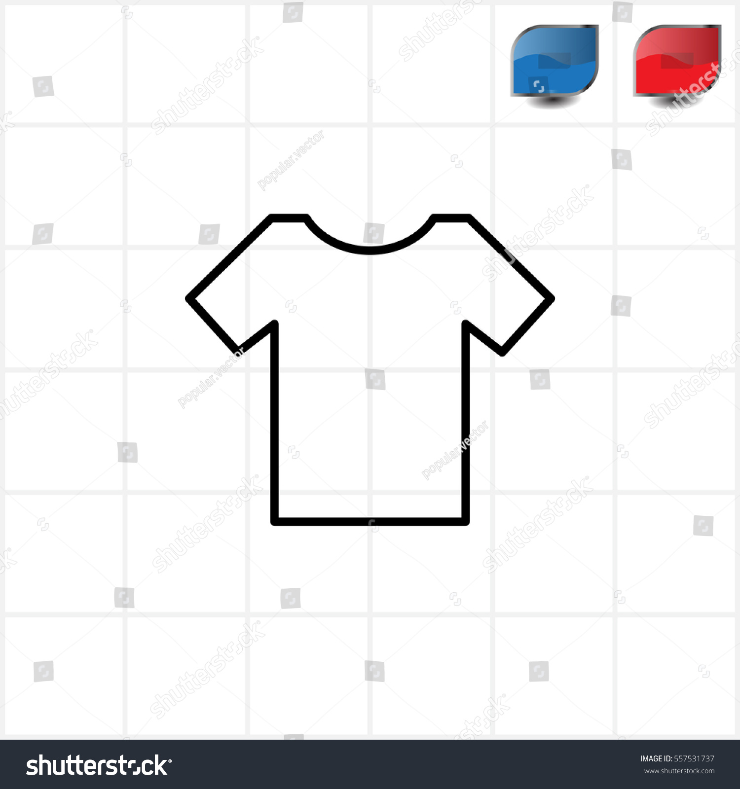 Vector Blank Tshirt Icon Symbol Stock Vector (Royalty Free) 557531737 ...