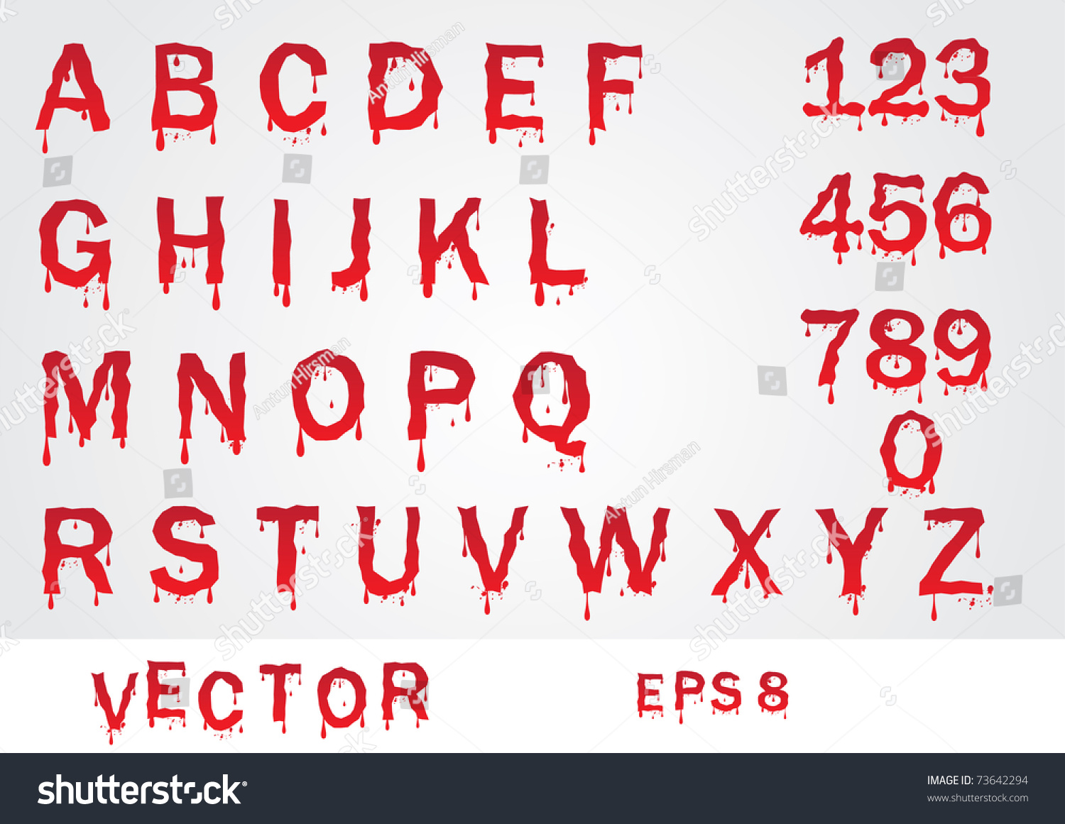 Vector Blood Alphabet Stock Vector (Royalty Free) 73642294 | Shutterstock