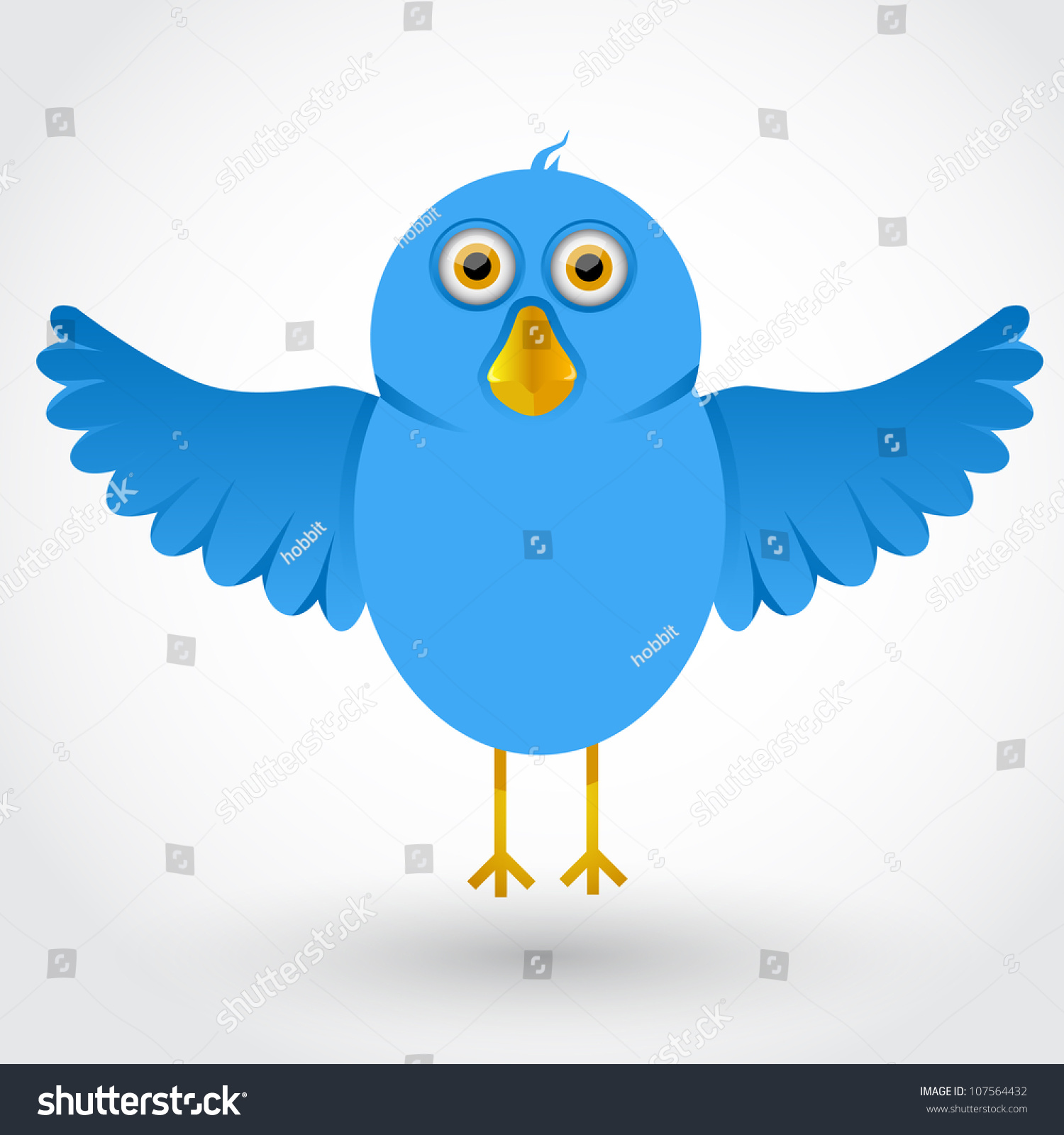 Vector Blue Cartoon Bird Stock Vector (Royalty Free) 107564432