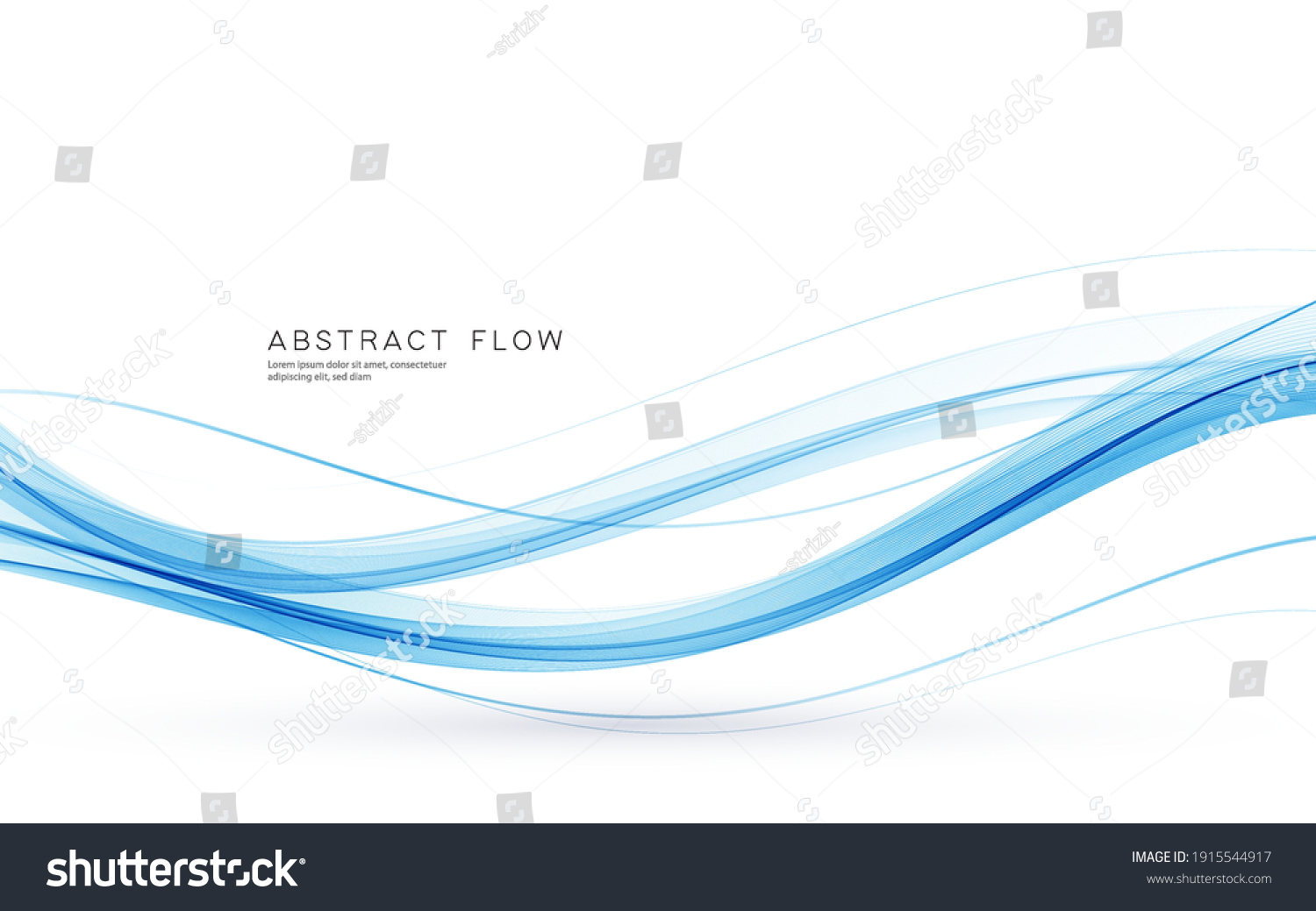 Vector Blue Color Abstract Wave Design Stock Vector (Royalty Free ...