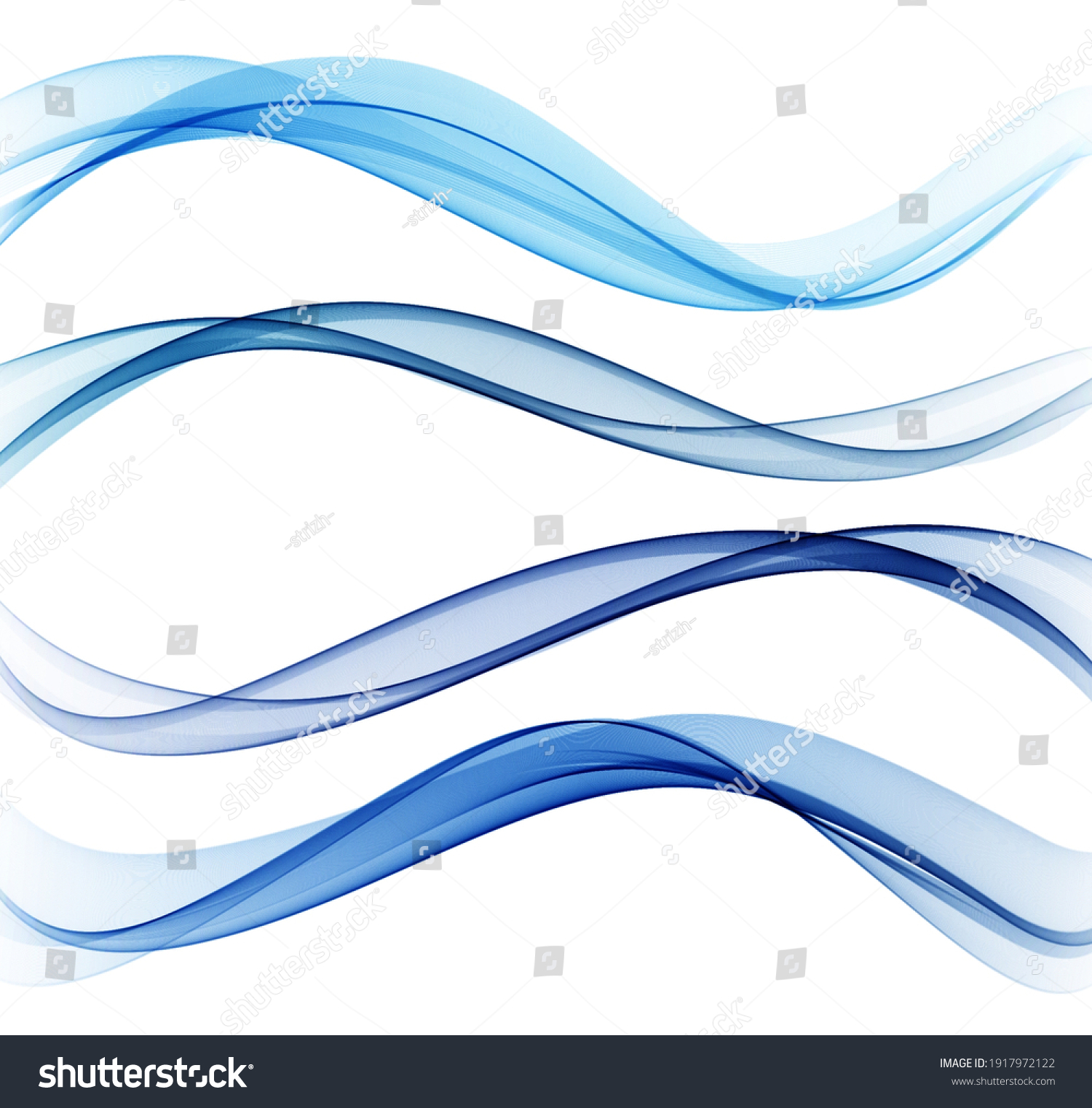 Vector Blue Color Abstract Wave Design Stock Vector (Royalty Free ...