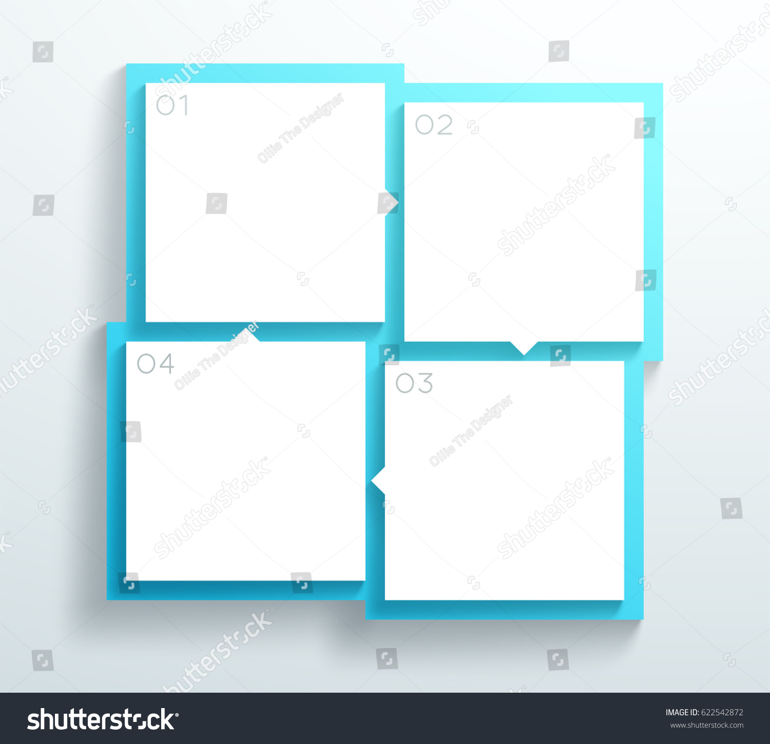 Vector Blue 3d Square Text Boxes Stock Vector (Royalty Free) 622542872