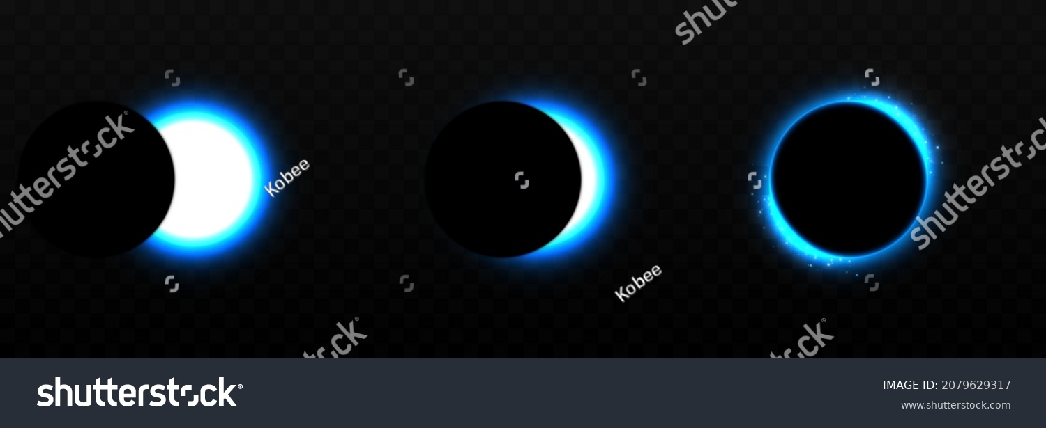 Vector Blue Eclipse Different Phases Png Stock Vector (Royalty Free ...