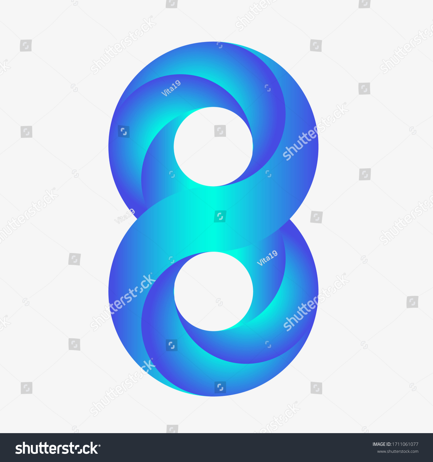 Vector Blue Logo Number Eight Stock Vector (Royalty Free) 1711061077