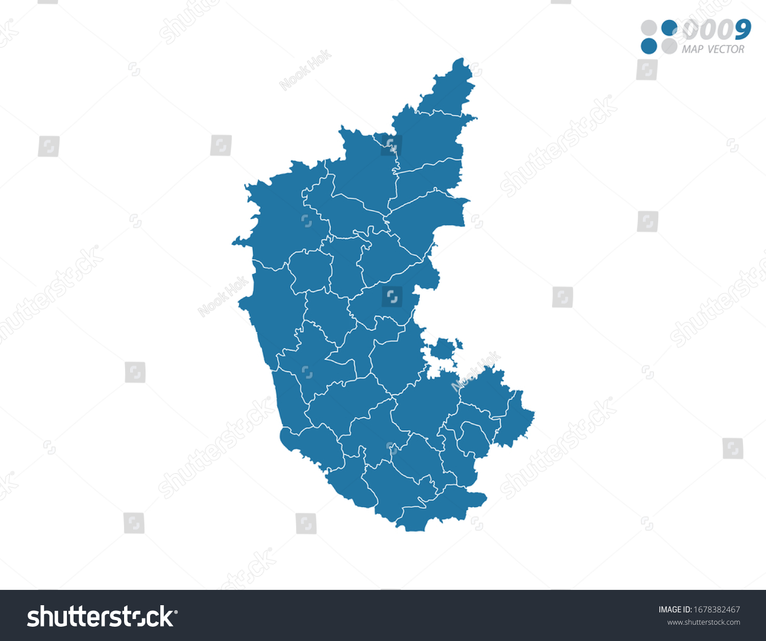 Vector Blue Map Karnataka Stock Vector (Royalty Free) 1678382467 ...