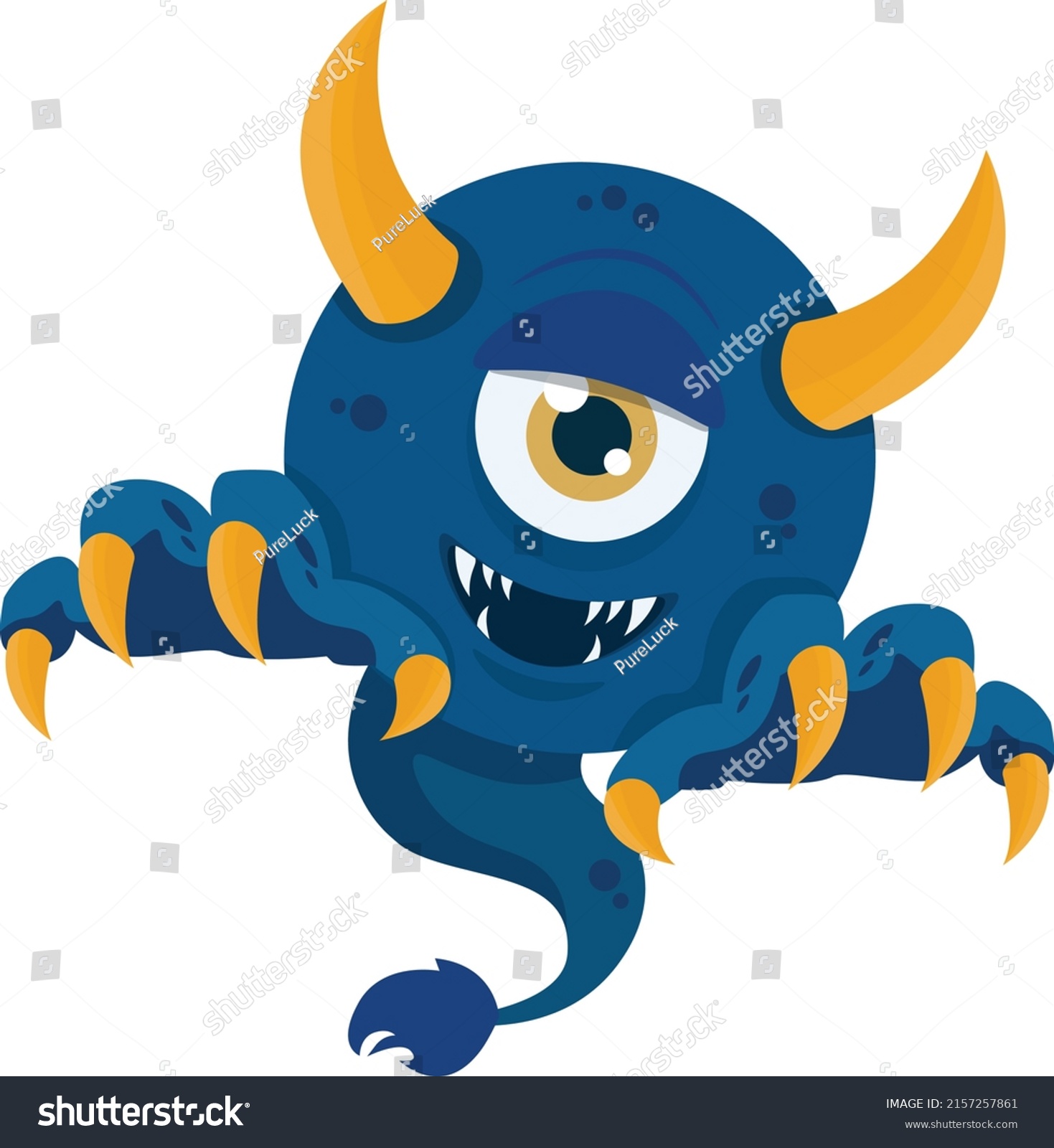 Vector Blue One Eye Monster Stock Vector (Royalty Free) 2157257861 ...