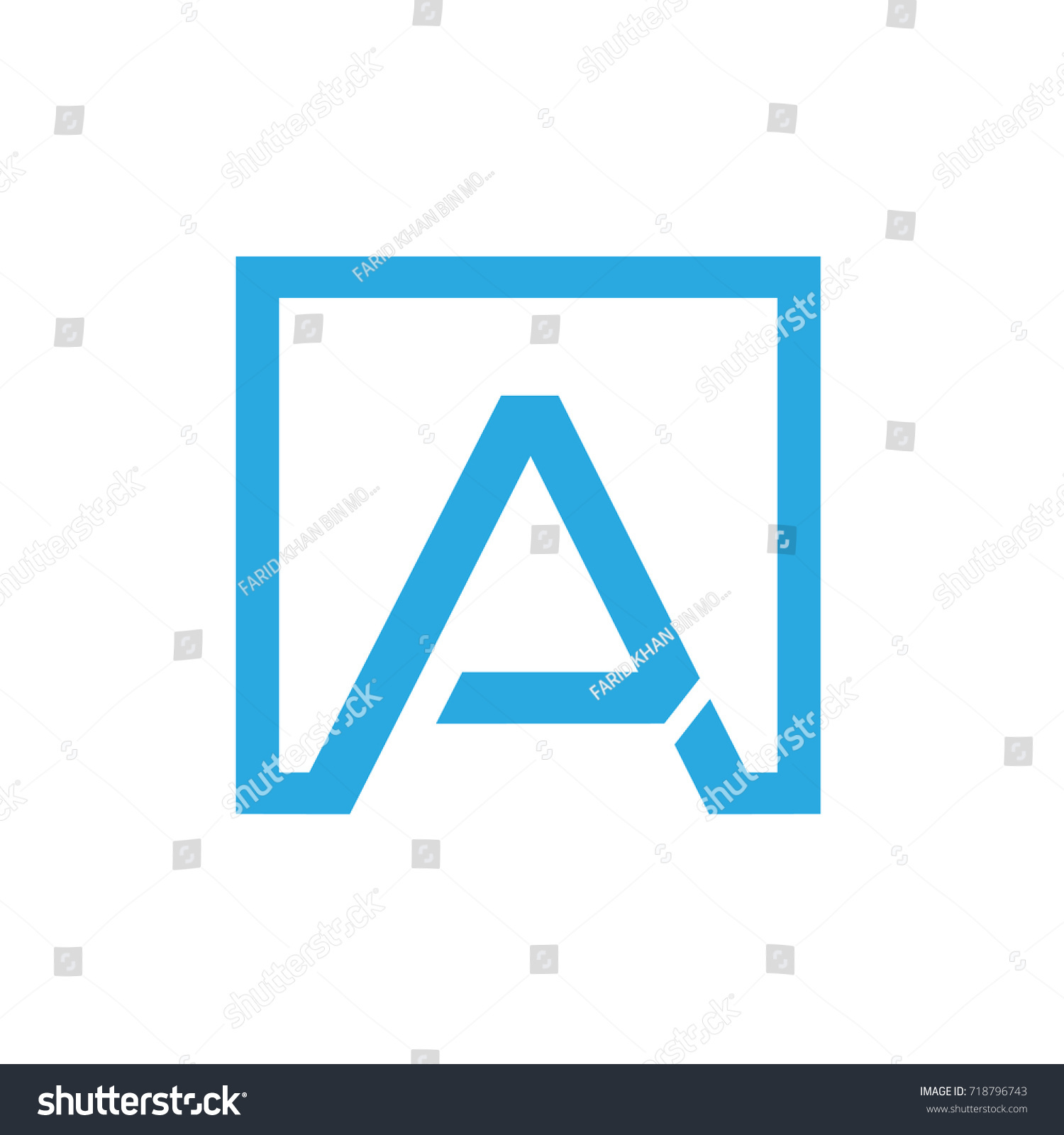 Vector Blue Square Initial P Logo Stock Vector (Royalty Free) 718796743 ...