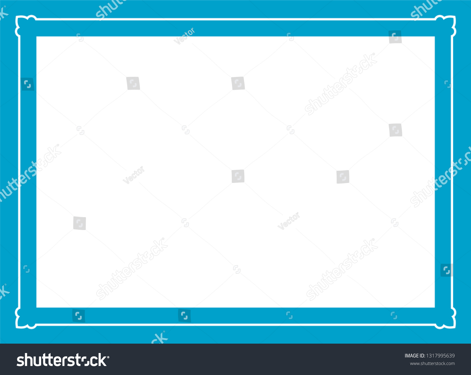 Vector Blue Vintage Border Frame Stock Vector (Royalty Free) 1317995639