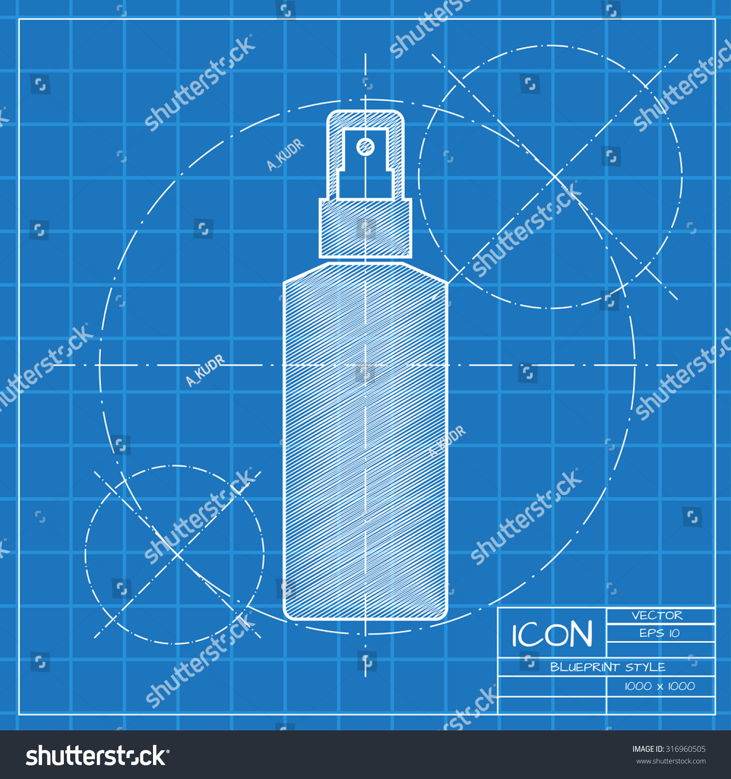 Vector Blueprint Sprayer Bottle On Engineer Stock Vector 316960505 ...