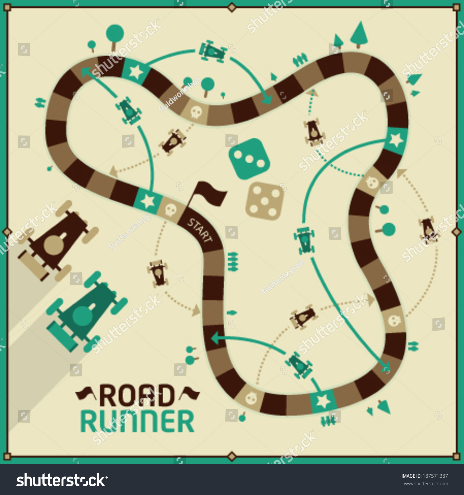 Vector Board Game Road Runner Stock Vector (Royalty Free) 187571387 ...