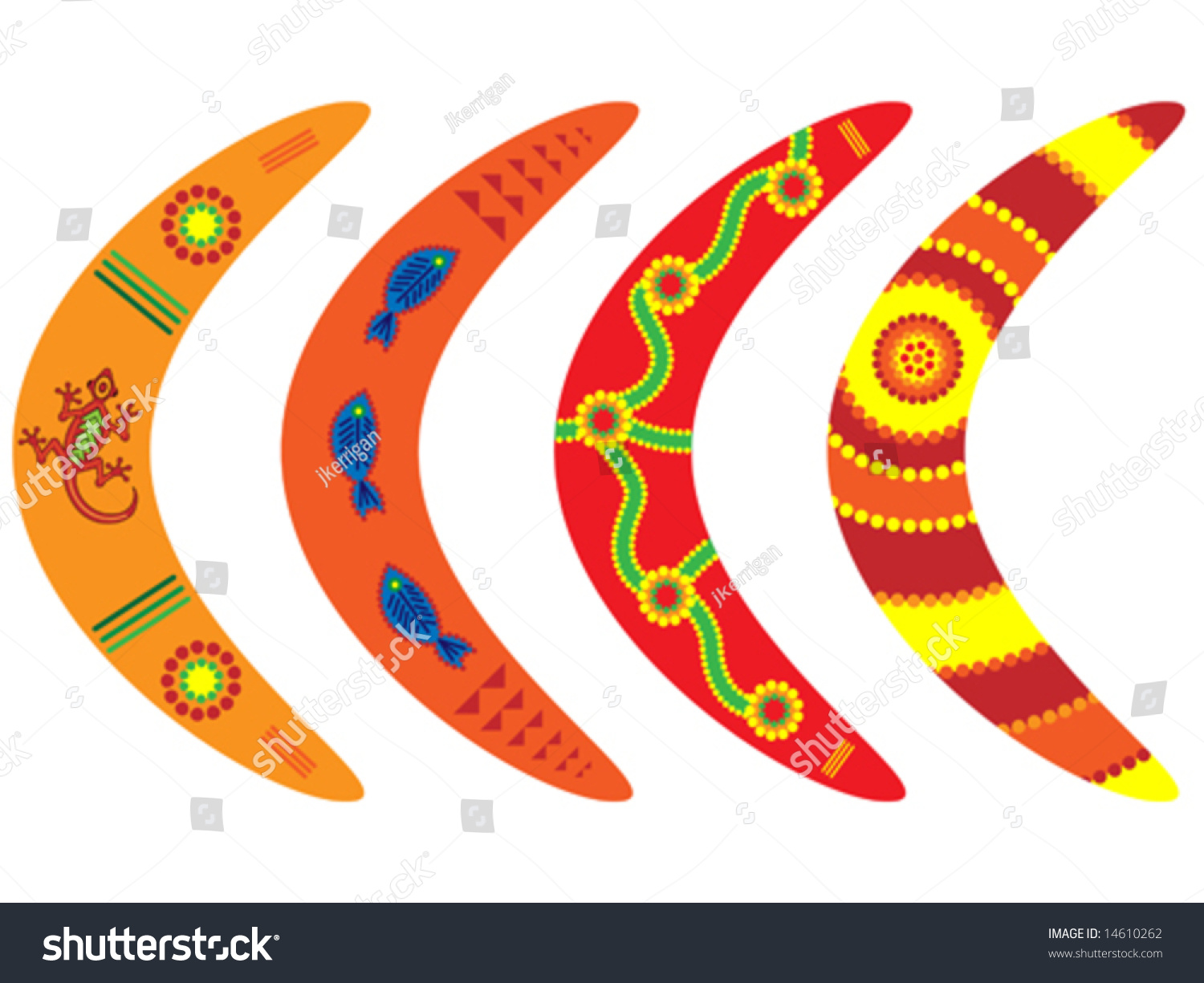 Vector Boomerangs Aboriginal Style Designs: vector de stock (libre de ...