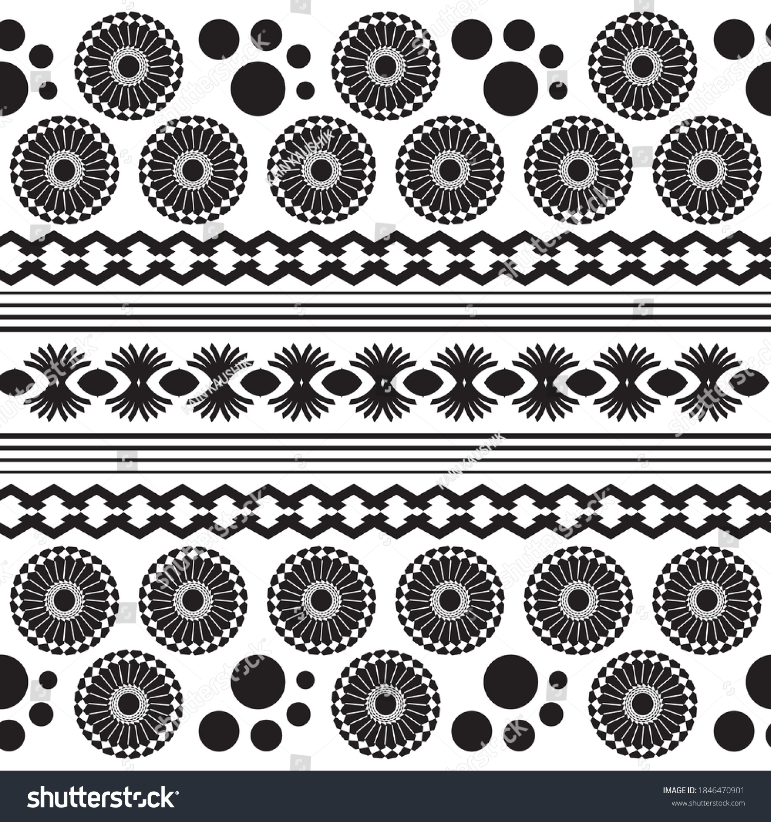 Vector Borneo Dayak Batik Pattern Simple Stock Vector (Royalty Free ...