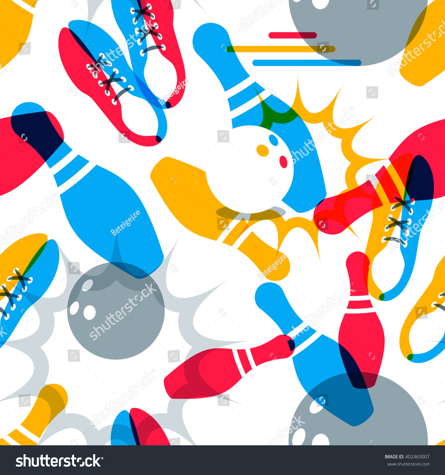Vector Bowling Seamless Pattern Abstract Multicolor Stock Vector ...