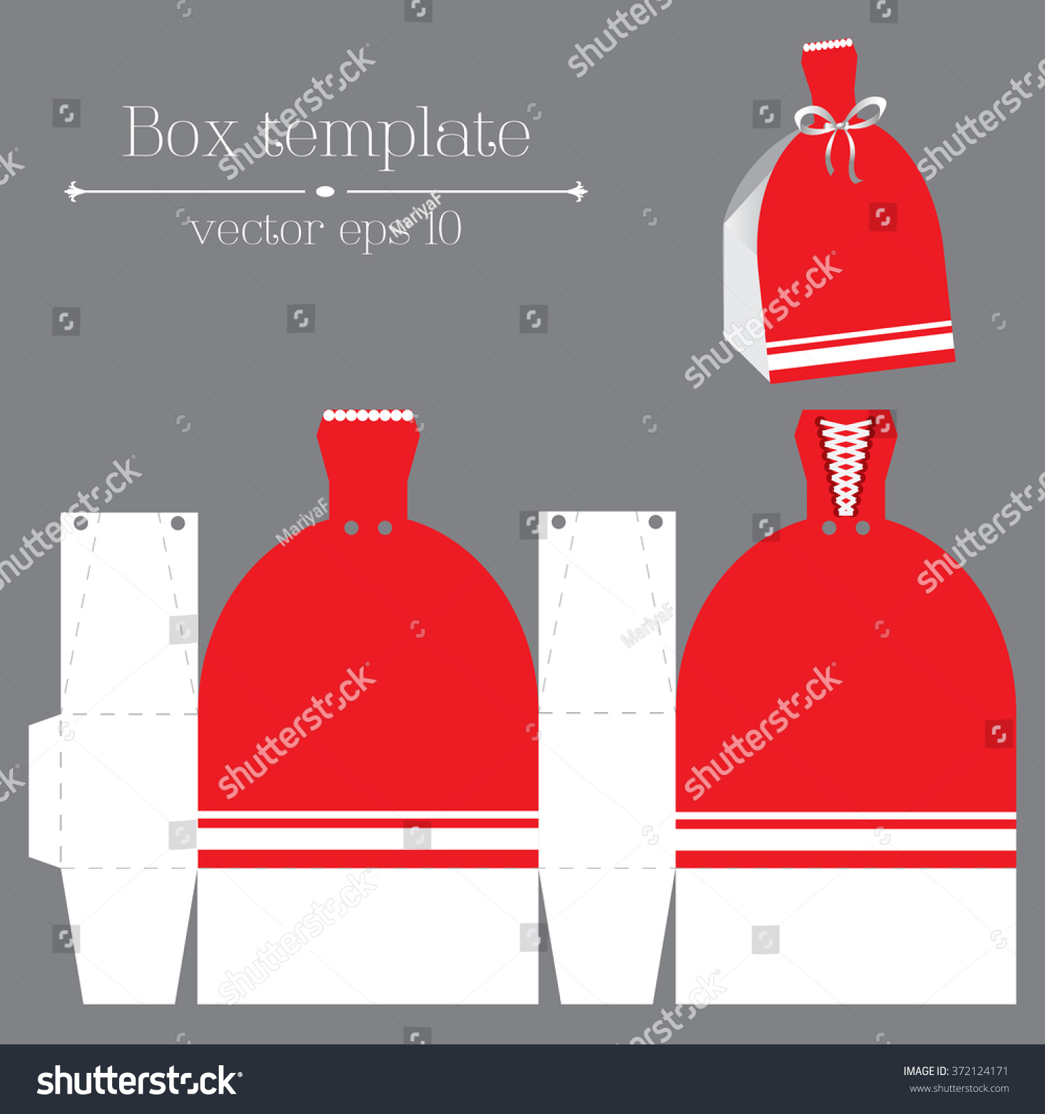 Vector Box Template Red Glad Rags: vector de stock (libre de regalías ...
