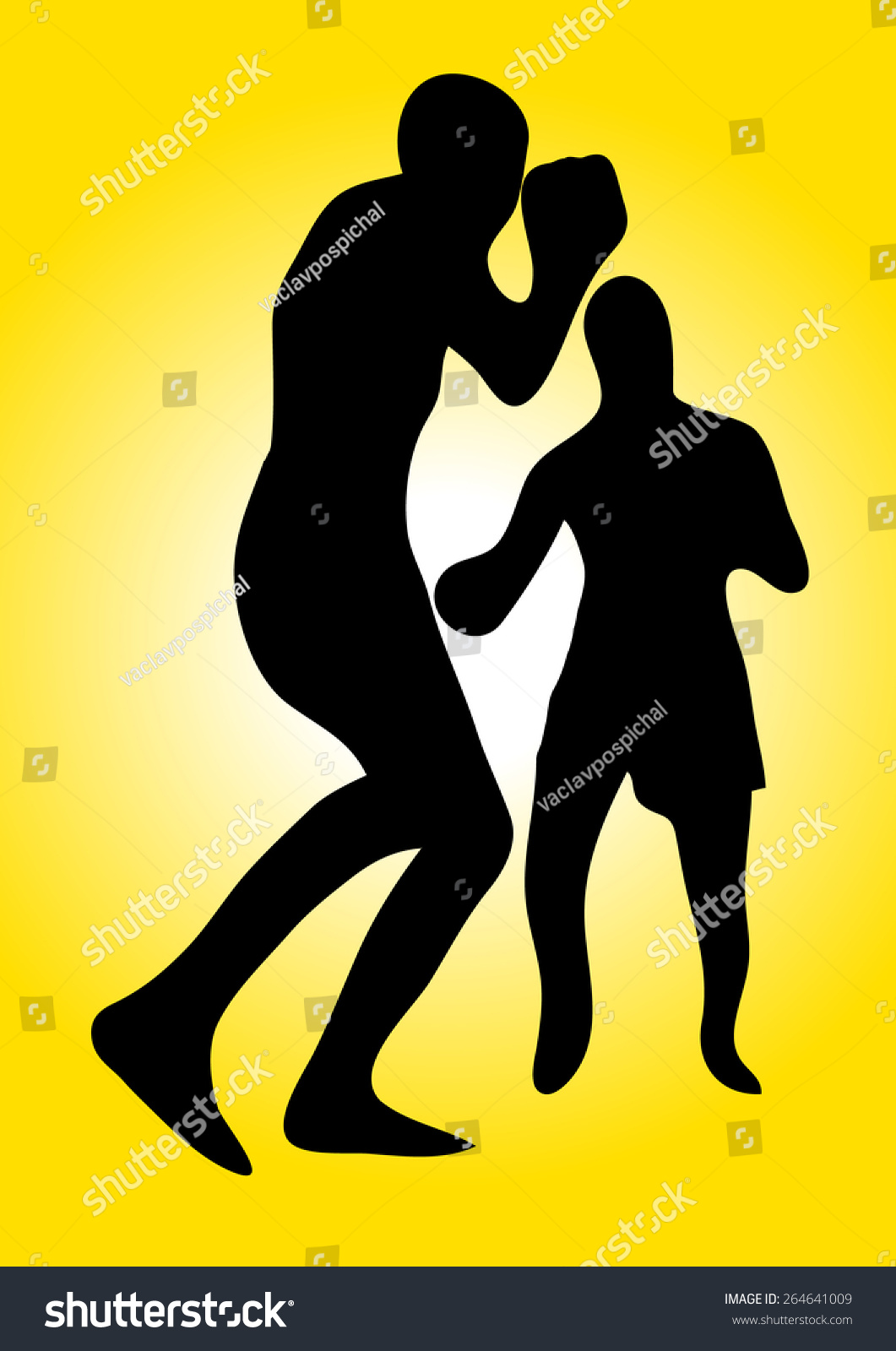 Vector Boxers On Yellow Background Stock Vector (Royalty Free ...