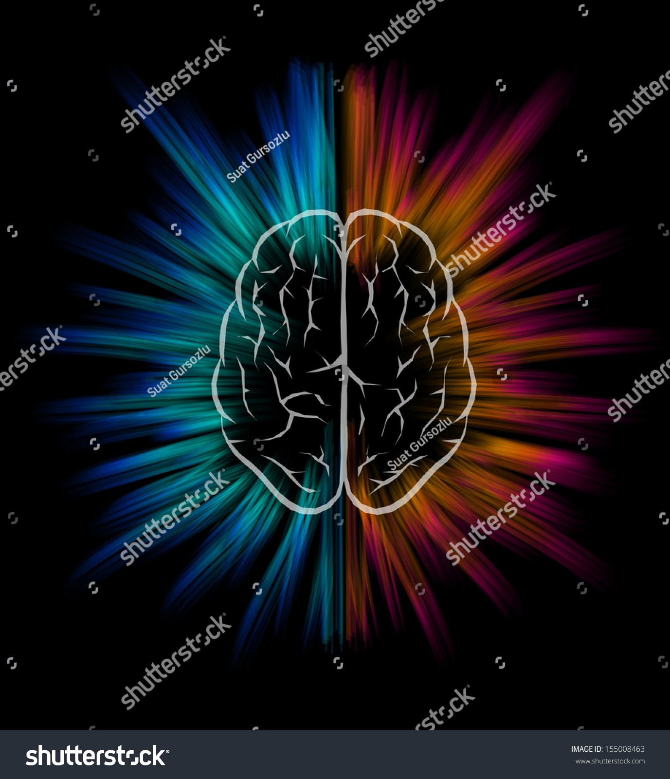 Vector Brain Explosion On Black Background Stock Vector (Royalty Free ...